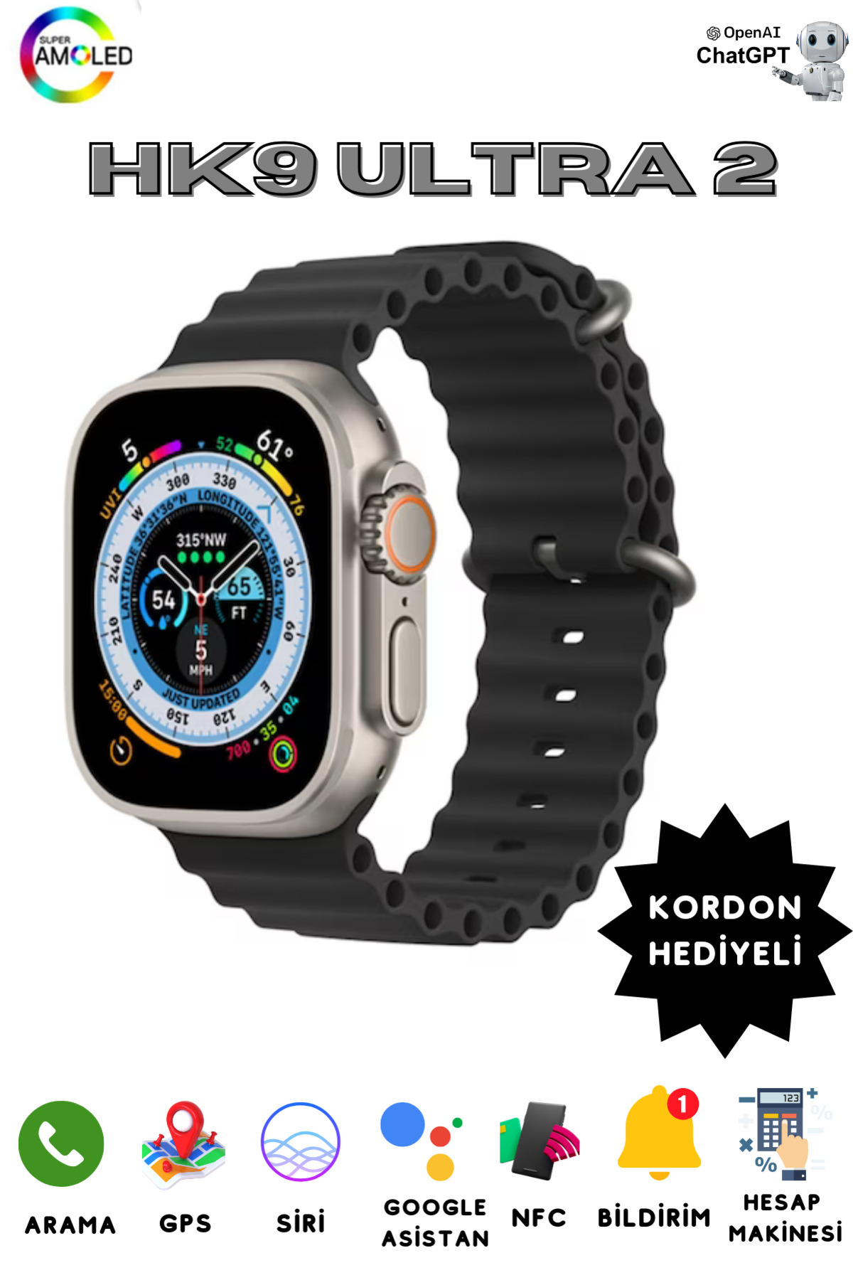 NS Store Hk9 Ultra 2 Gen3 Amoled Ekran Yapay Zeka Destekli Uygulama ...