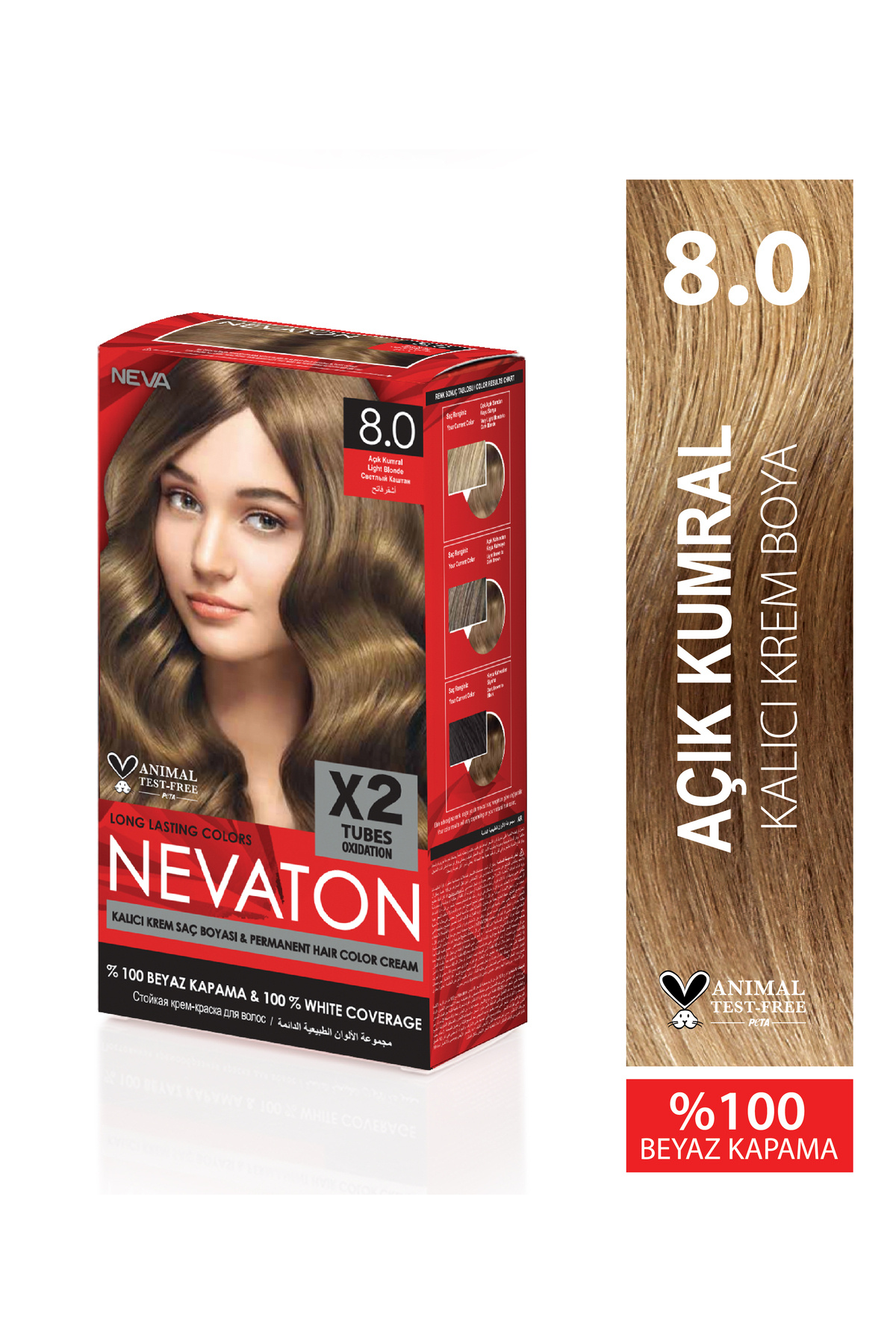 Nevaton 8.0 AÇIK KUMRAL Kalıcı Krem Saç Boyası Seti (X2)Fiyatı ...