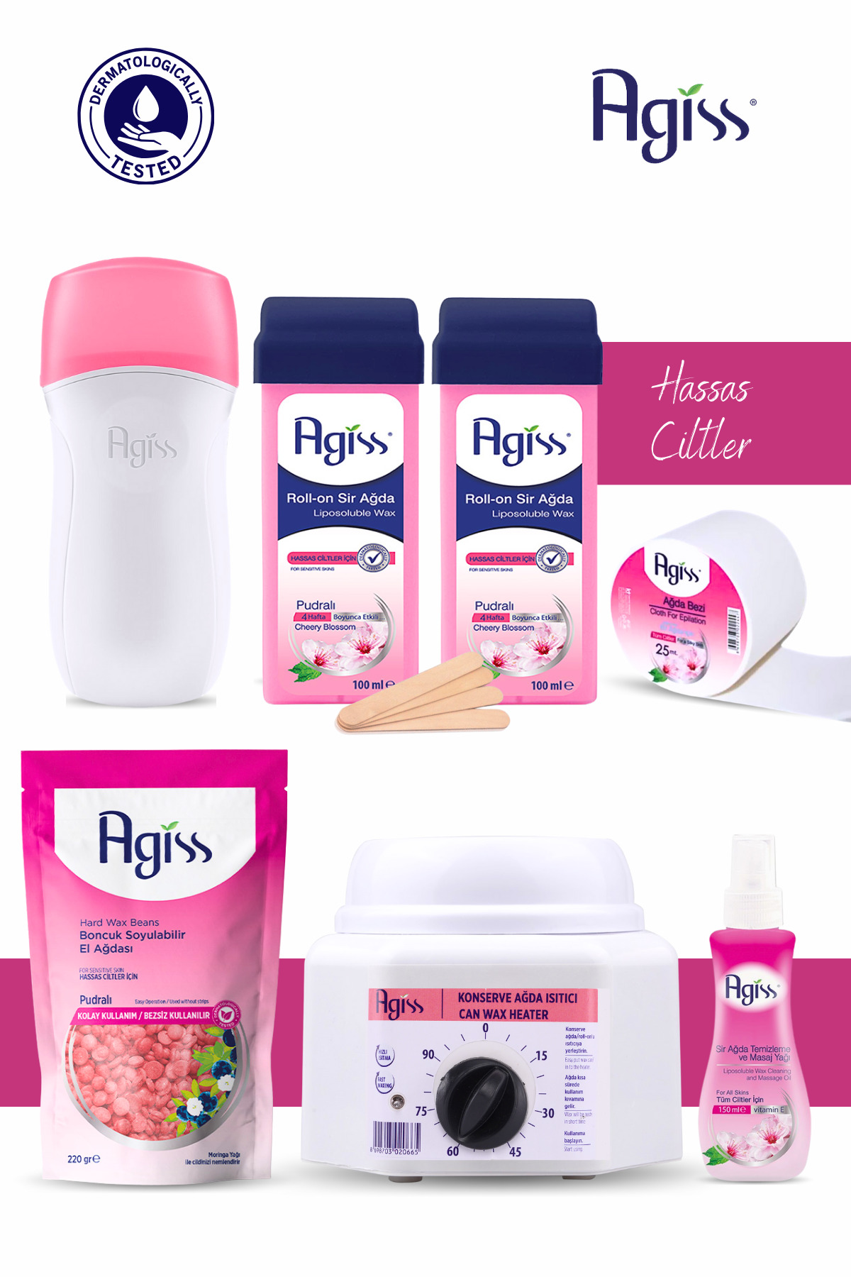 AGISS Ağda Makineleri, Hassas Ciltler İçin 220 Gr Boncuk İnci, 200 Gr ...
