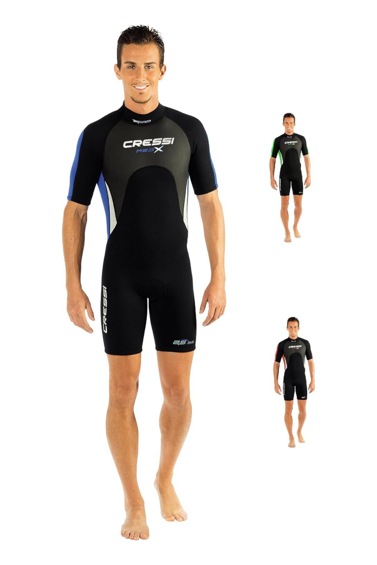 cressi sub Med X Erkek Shorty Wetsuit Erkek Neopren Kıyafeti Premium Neopren Elbise 2,5 mm M/3 ...