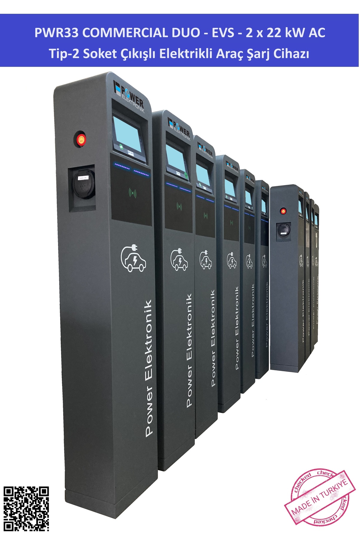 POWER ELEKTRONİK | PWR33 COMMERCIAL DUO -EVS-2x22 kW ARAÇ ŞARJ ...