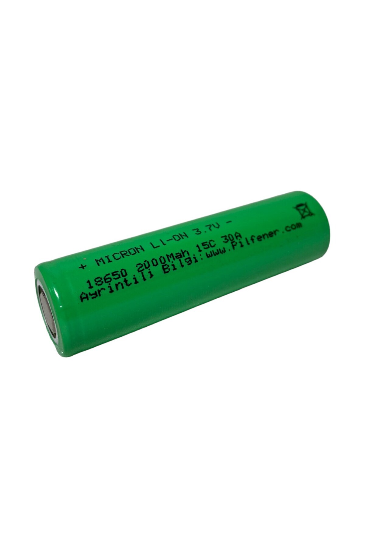 Micron 18650 3.7V (Volt) 2000 MaH(Amper) 15C Lityum Şarj edilebilir 10 Adet Pil(Batarya ...