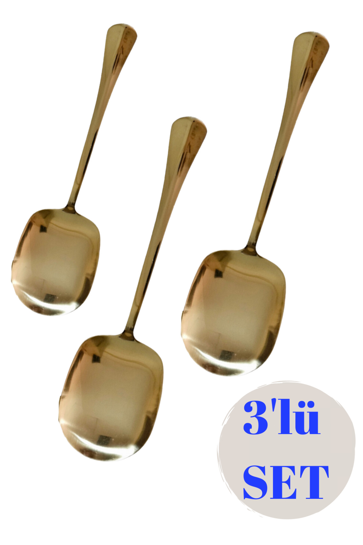 BRE HOME Gold Paslanmaz Çelik Servis Kaşık 3 Adet 21 Cm Fiyatı ...