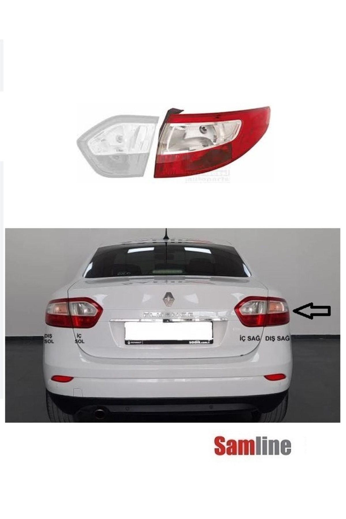 Mais Renault Fluence Arka Sağ Dış Stop Lambası 265502140R - 265500016R ...