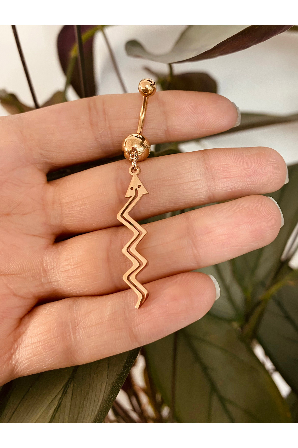 Karınca Piercing Rose Belly Piercing Yılan Sallantılı Göbek Piercingi ...