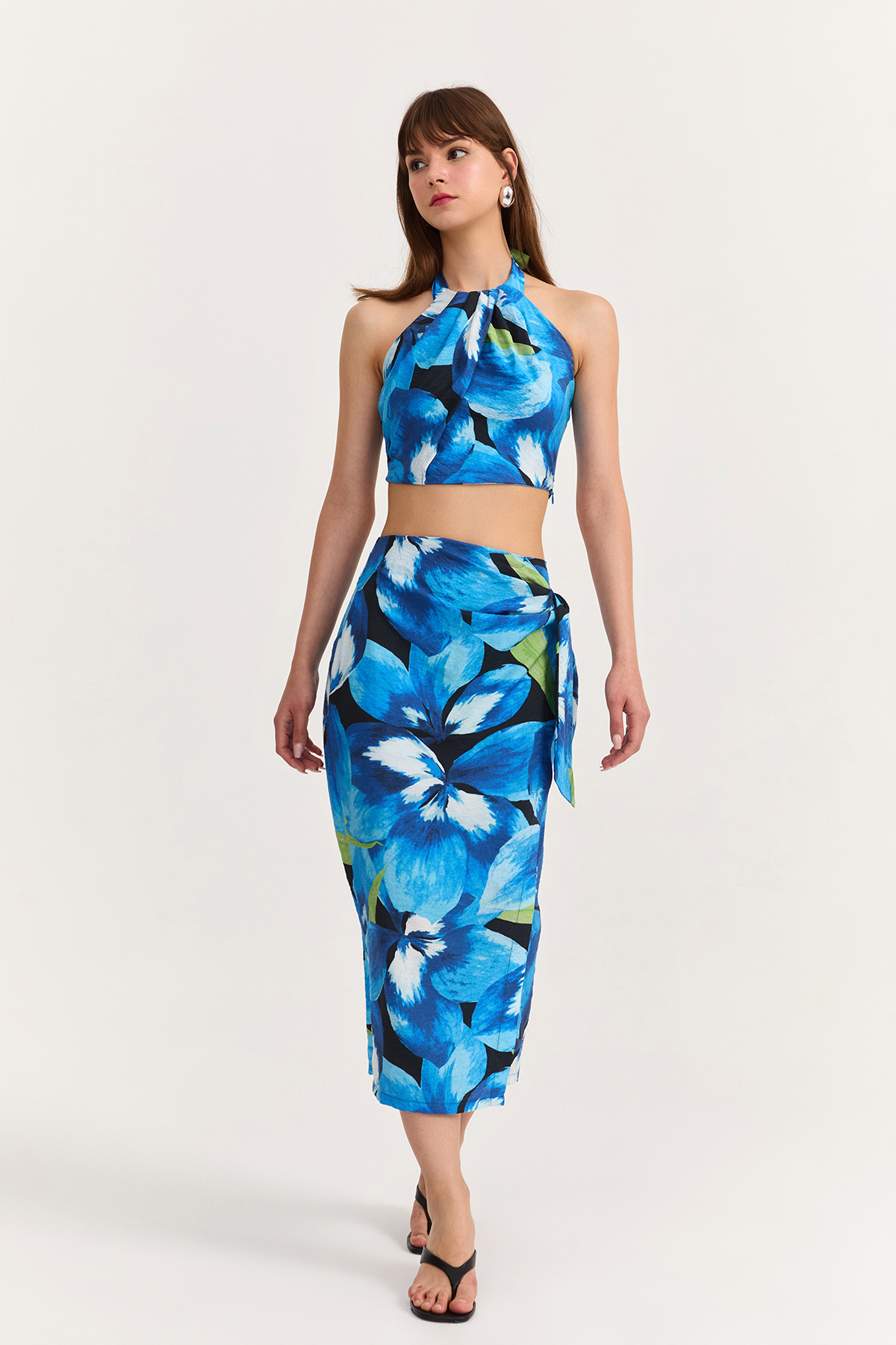 Quzu Bağlama Detaylı Yırtmaçlı Midi Etek - Fiyatı, Yorumları