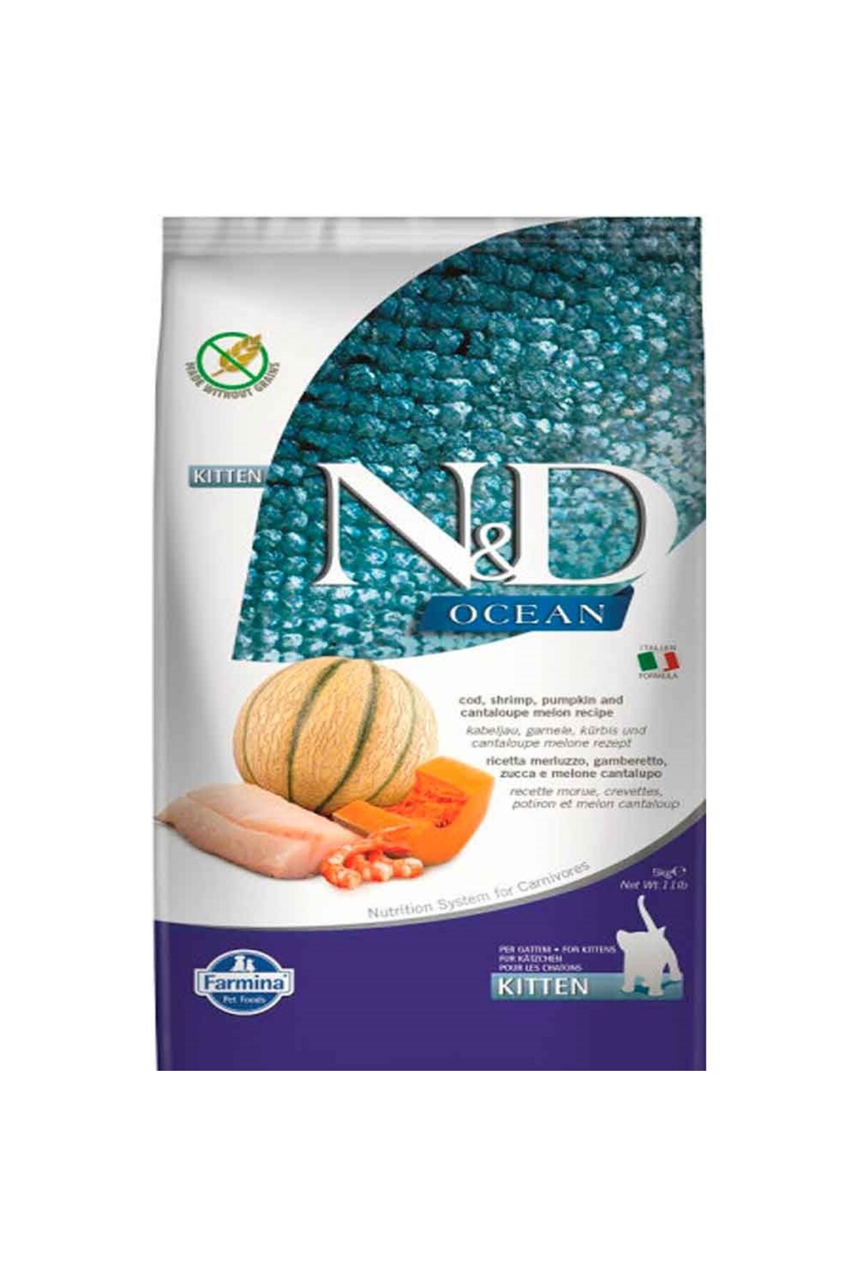N & D Nd Ocean Kitten Balkabaklı Morina Balıklı Yavru Kedi Maması 5 Kg ...