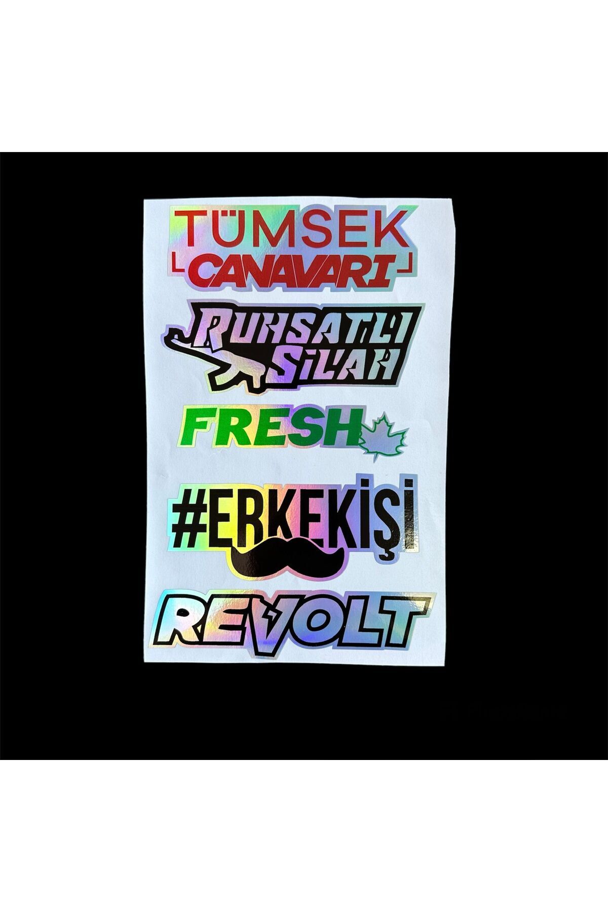 GM Auto Store Tümsek Canavarı Erkek İşi Ruhsatlı Silah Hologram Arka Cam Sticker - Fiyatı, Yorumları