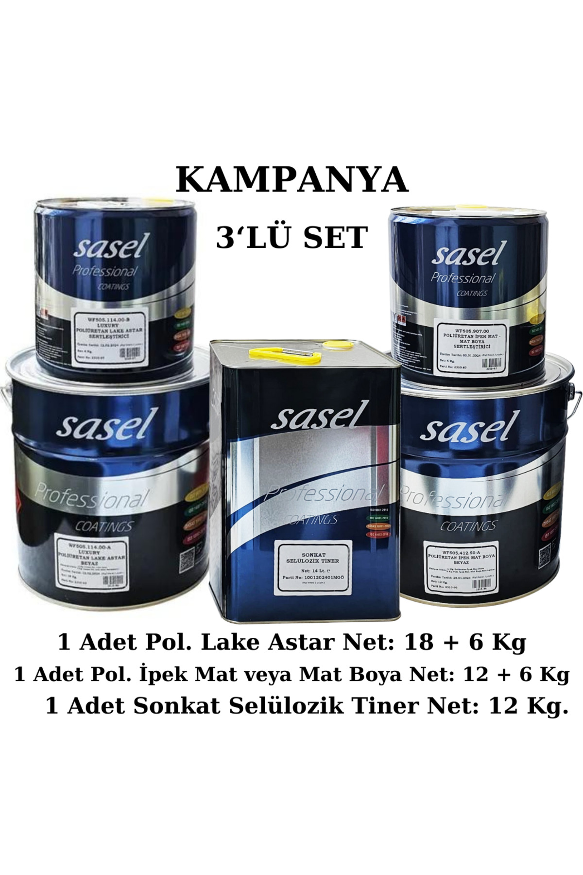 sasel POLİÜRETAN ASTAR + İPEK MAT BOYA + TİNER SETİ Fiyatı, Yorumları ...