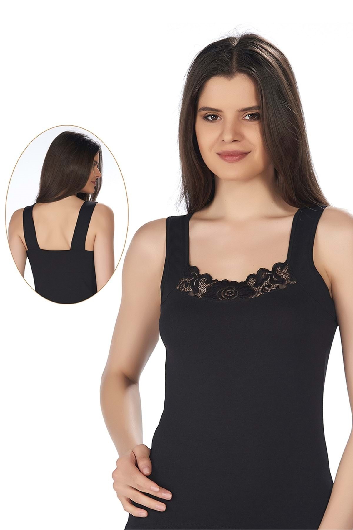 Belinay 0645 Dantelli Kalın Askılı Atlet Siyah M Fiyatı, Yorumları - Trendyol