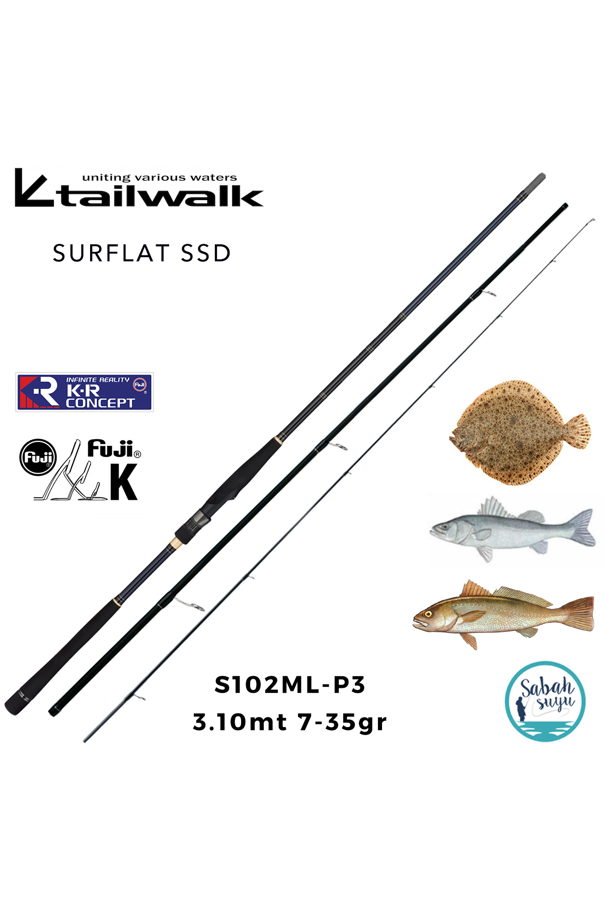 TAİLWALK Tailwalk Surflat SSD S102ML-P3 3.10mt 7-35gr (3P) Spin Kamış ...