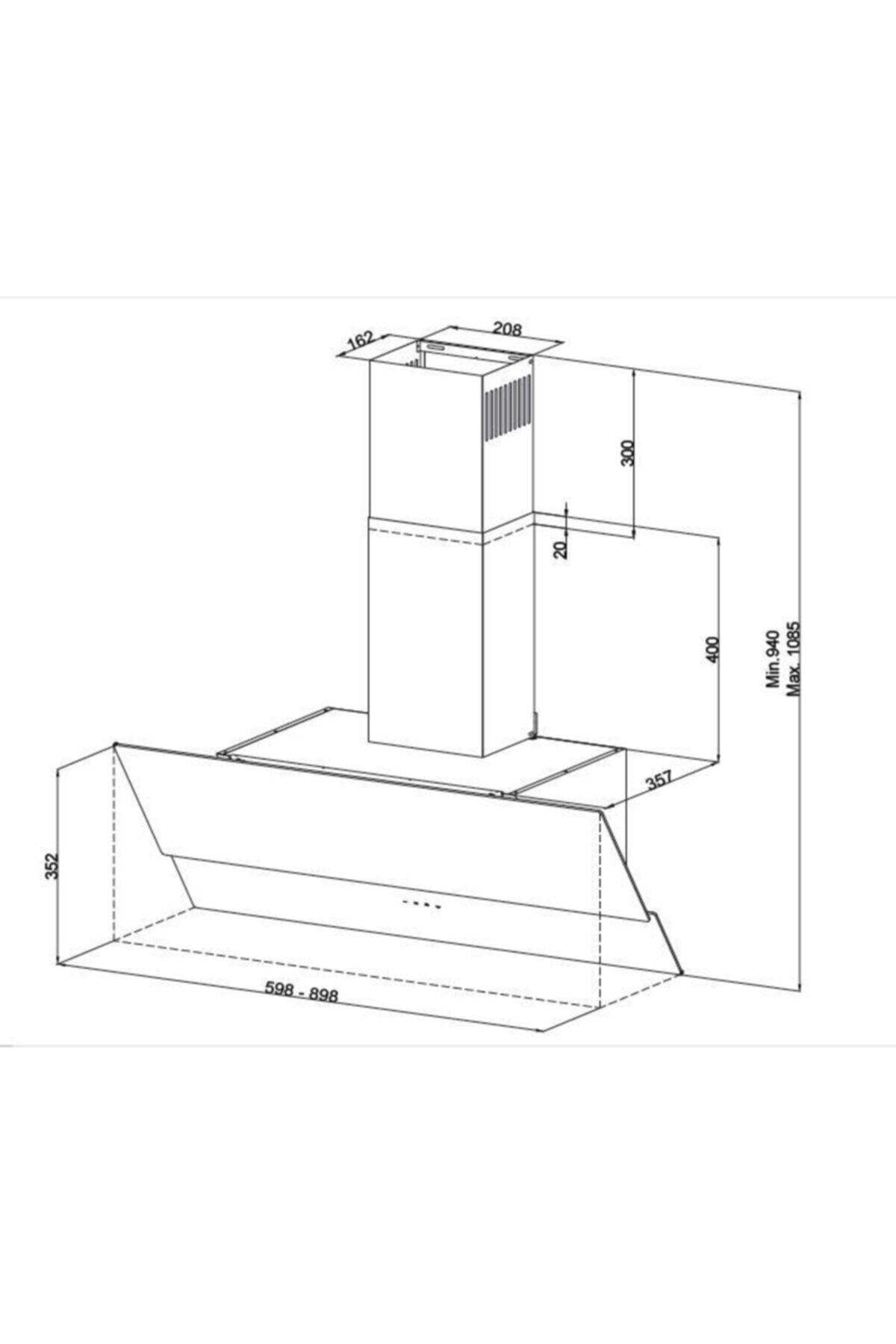Vinola Mcww104.111.603 Beyaz 60 Cm Digital Kontrollü 650 M3 Yatay Cam ...