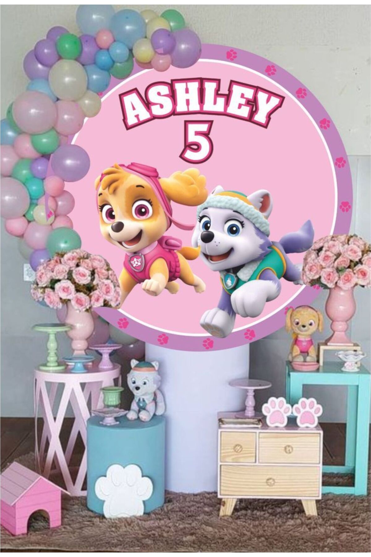 GK TASARIM Paw Patrol Doğım Günü Afişi Kız ( Büyük) Fiyatı, Yorumları ...