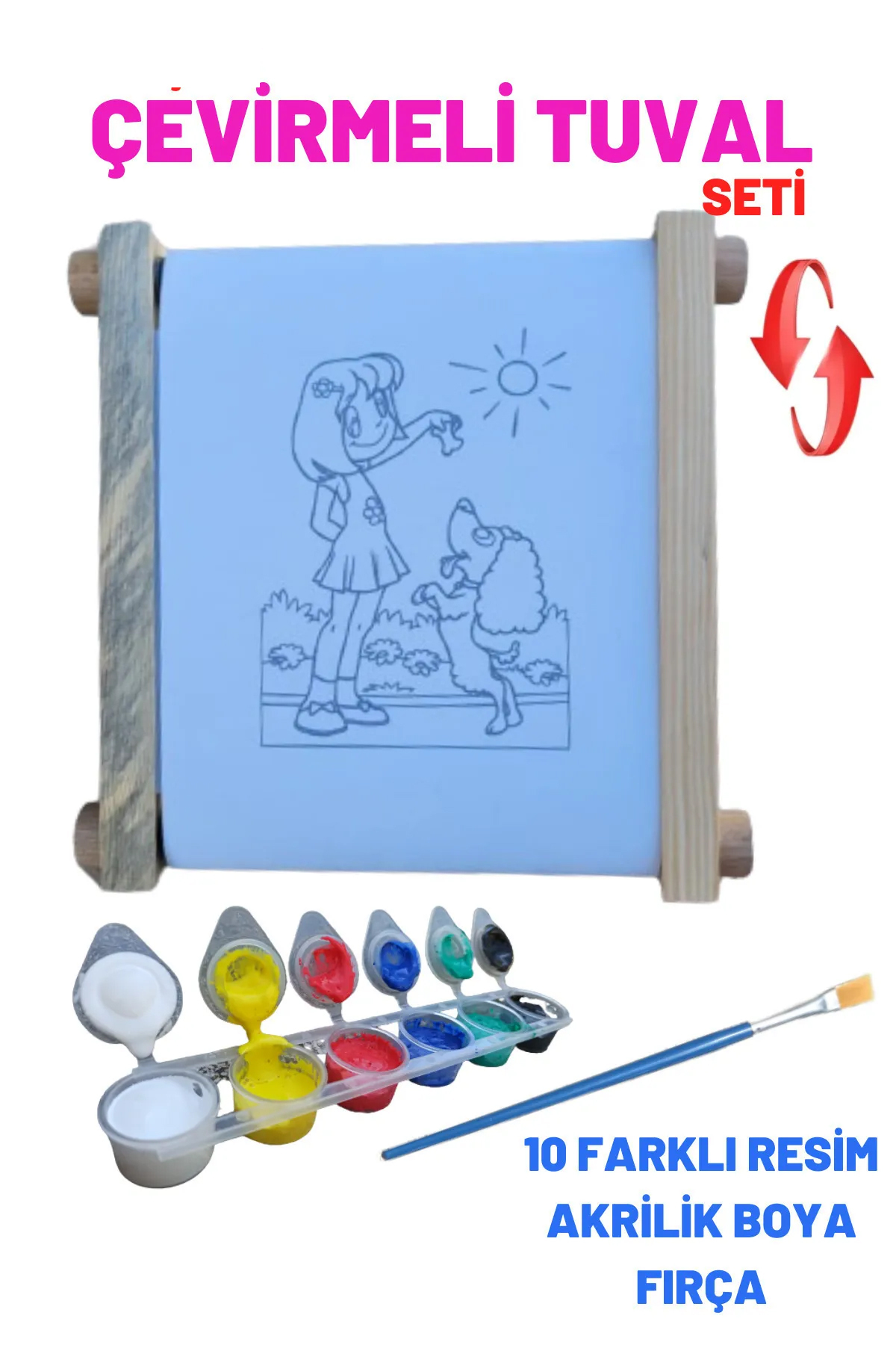 Genel Markalar Ahşap Çevirmeli Tuval Boyama Set, Ayaklı Çevir Boyama ...