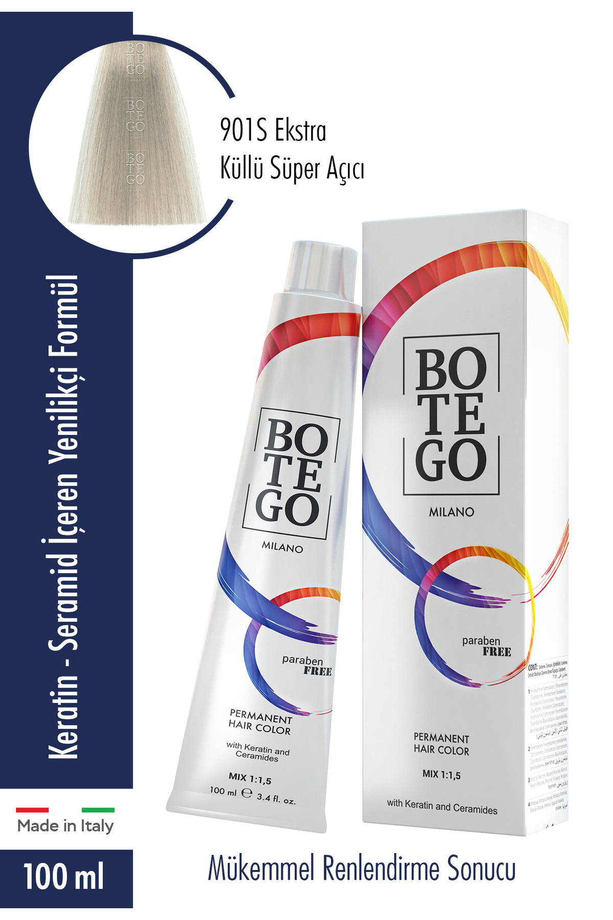 botegohair Botego Milano Profesyonel Krem Boya - 901s Ekstra Küllü ...