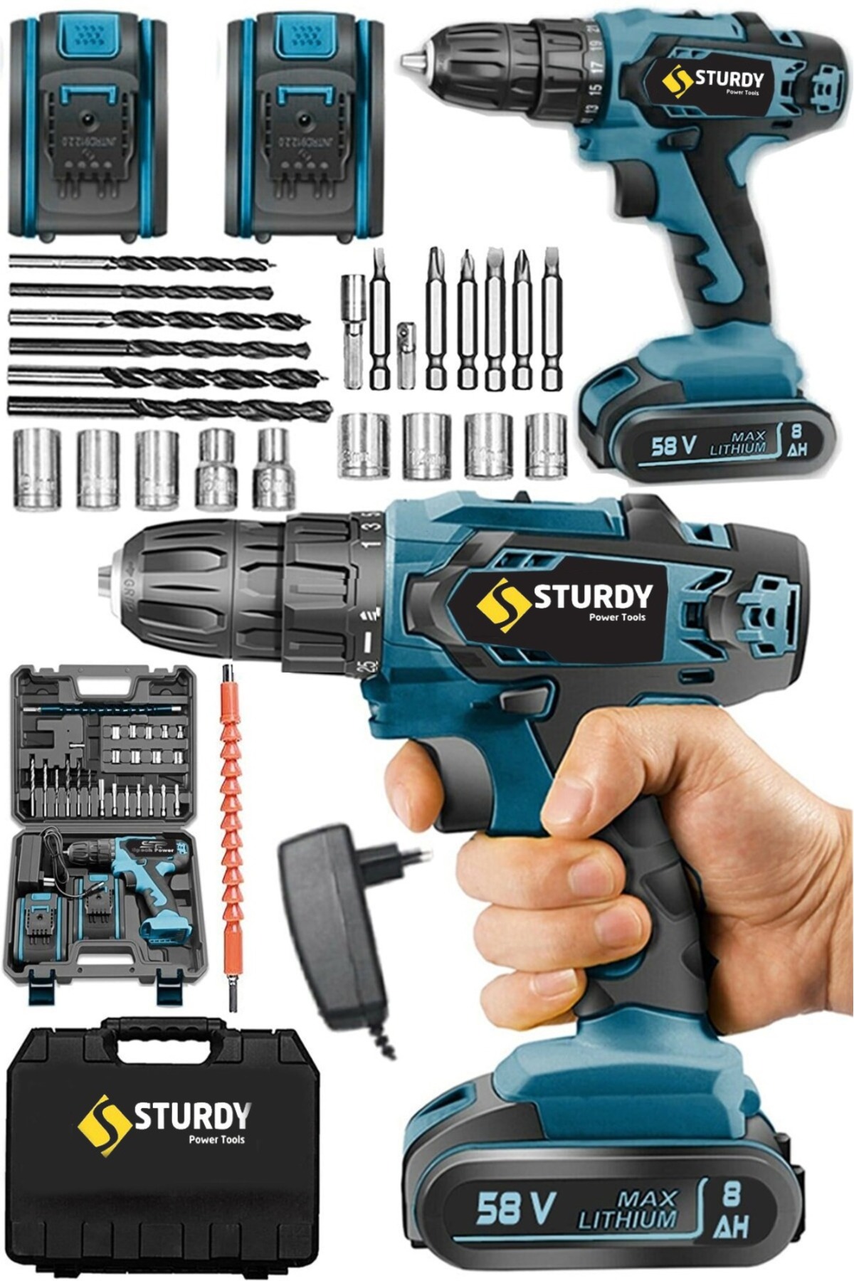 Sturdy DRILL Amg Series Metal Gearbox Double Cordless Rechargeable ...