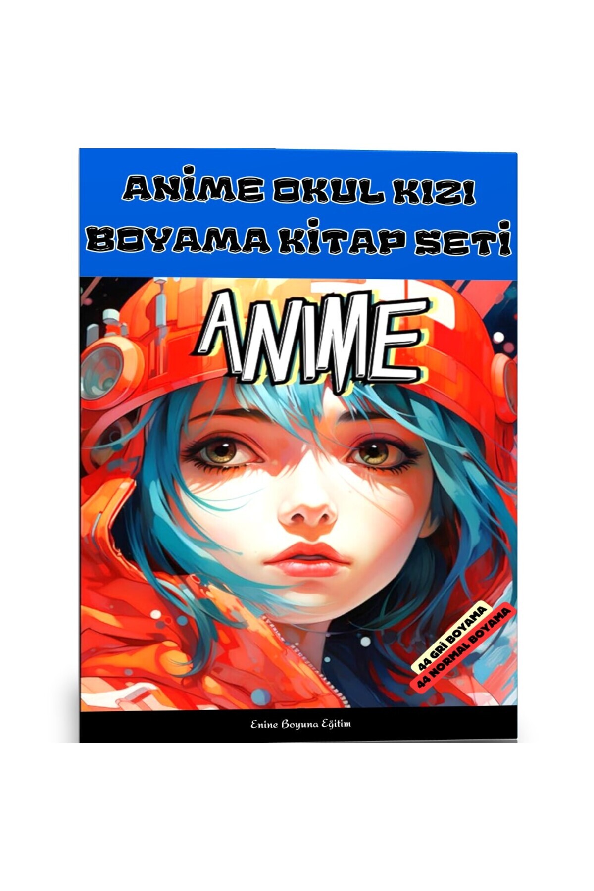 Enine Boyuna Eğitim Anime Okul Kızı Boyama Kitap Seti (2 Kitap ...
