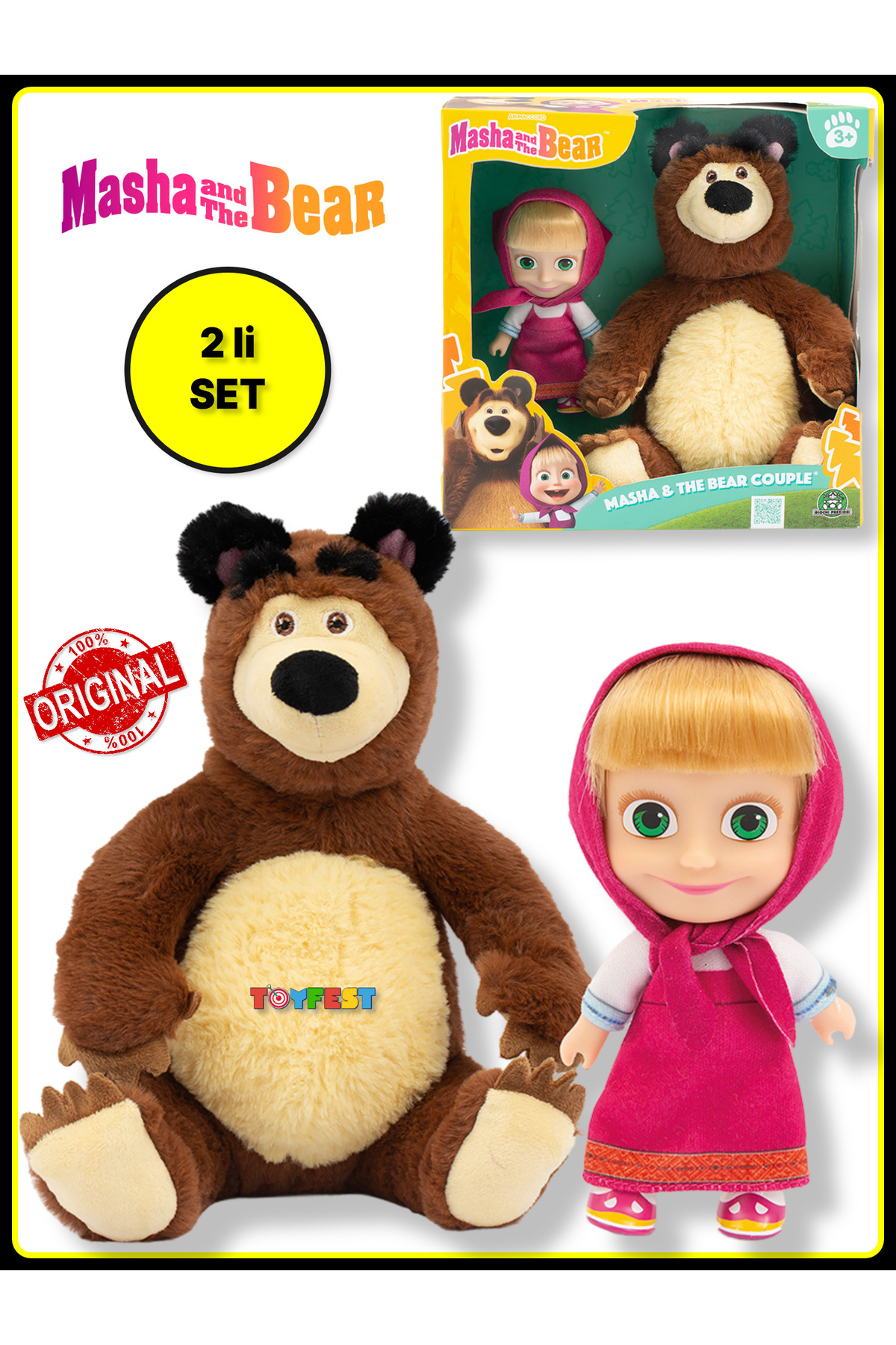 TOYFEST Masha ile Koca Ayı 2 li Figür Set - Masha and The Bear (Masha ...