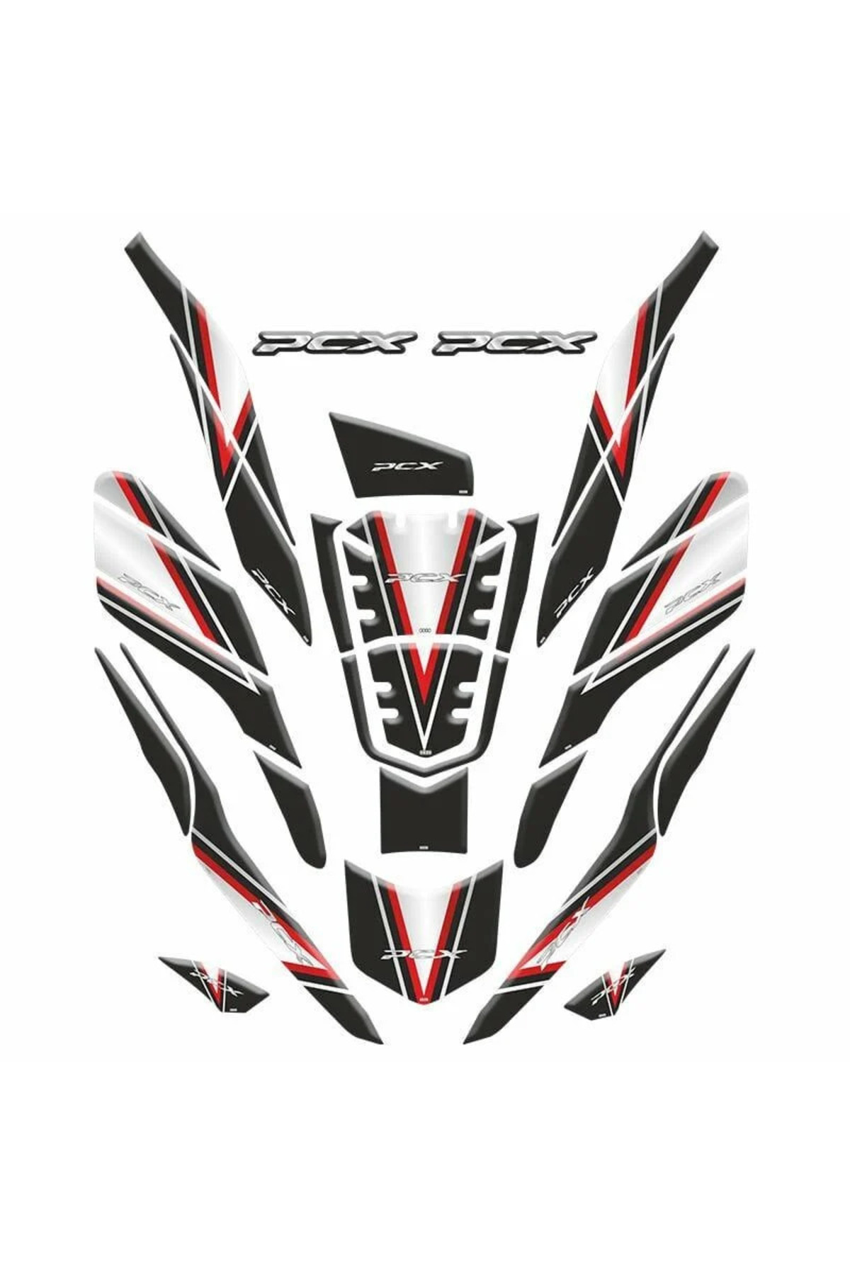 Genel Markalar Honda PCX Tank Pad Full Set Beyaz Kırmızı 2021-2024 ...