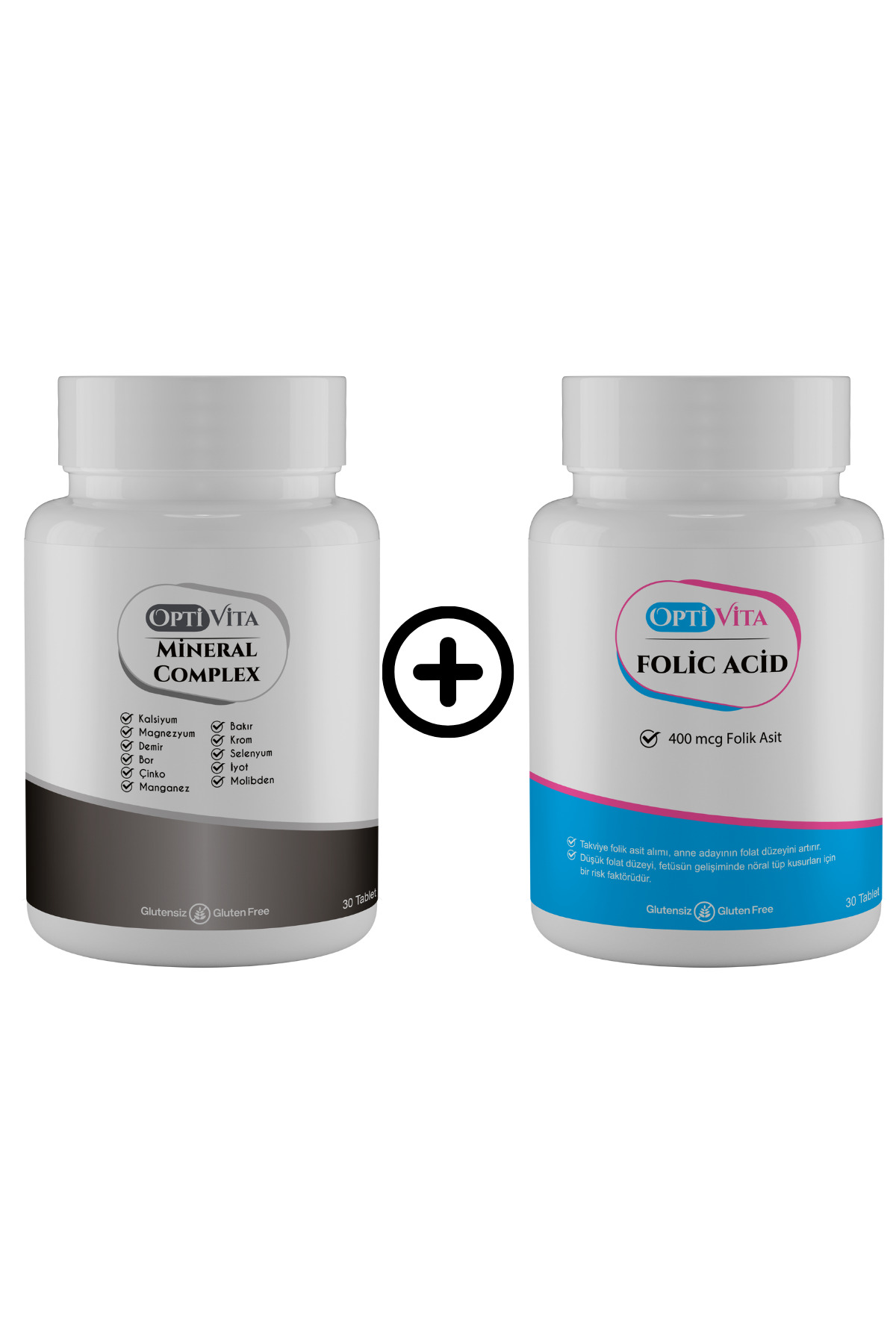 Optivita 2'li Set: Mineral Complex + Folik Asit Folic Acid 30 Tablet ...