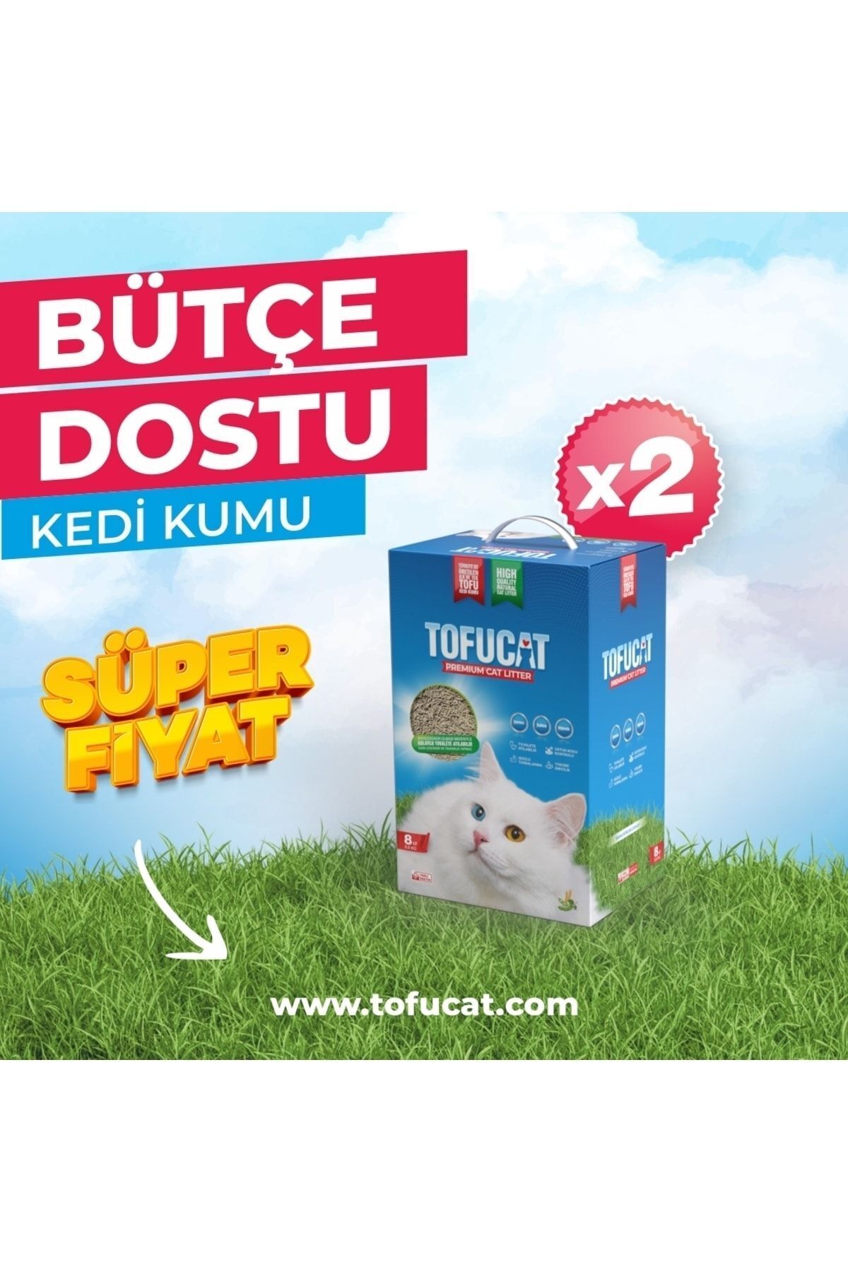 TofuCat 16 Litre Fırsat Paketi (8 LİTRE X 2 ADET) Pelet Tofu Kedi Kumu Fiyatı, Yorumları - Trendyol