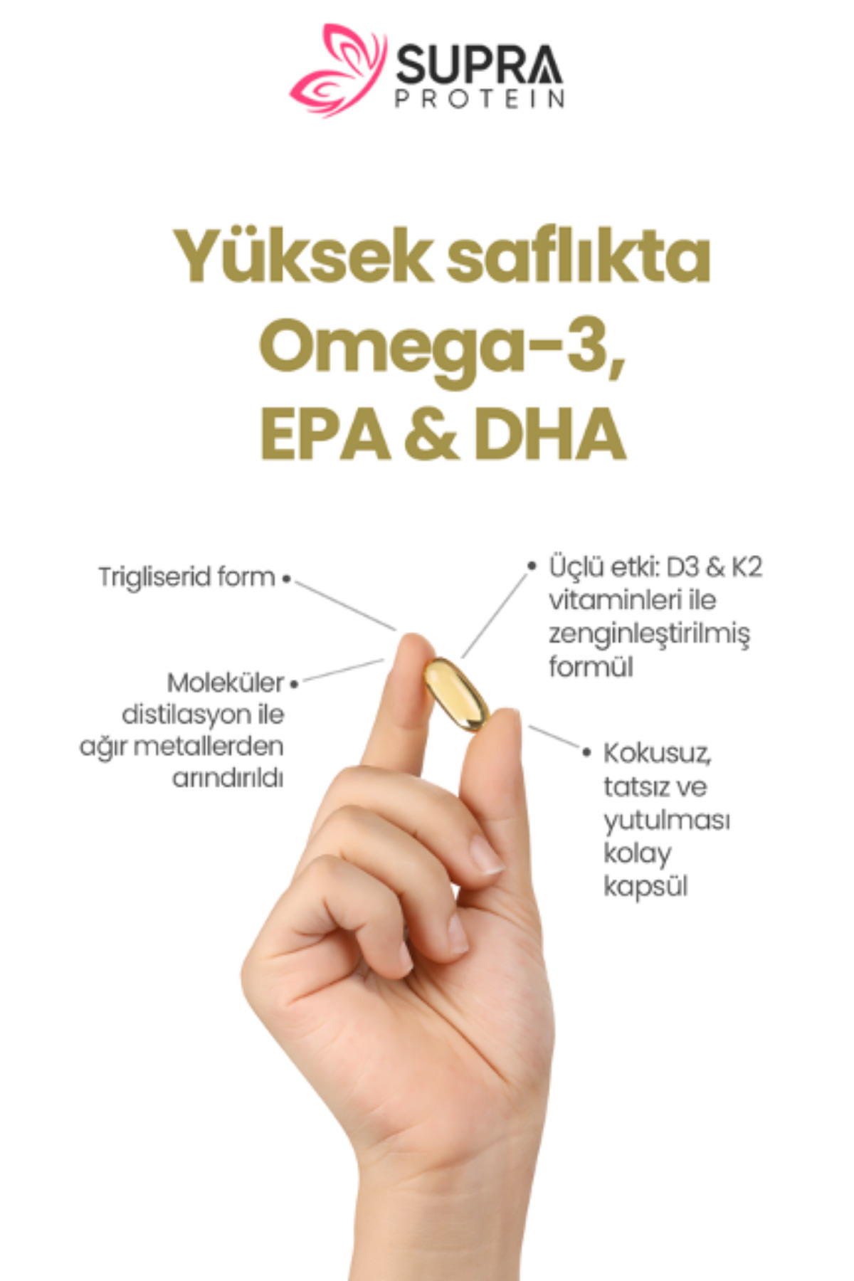 Supra Protein Epax® Omeg-3 Balık Yağı, 2.000 Mg Fish Oil + Vitamin D3 ...