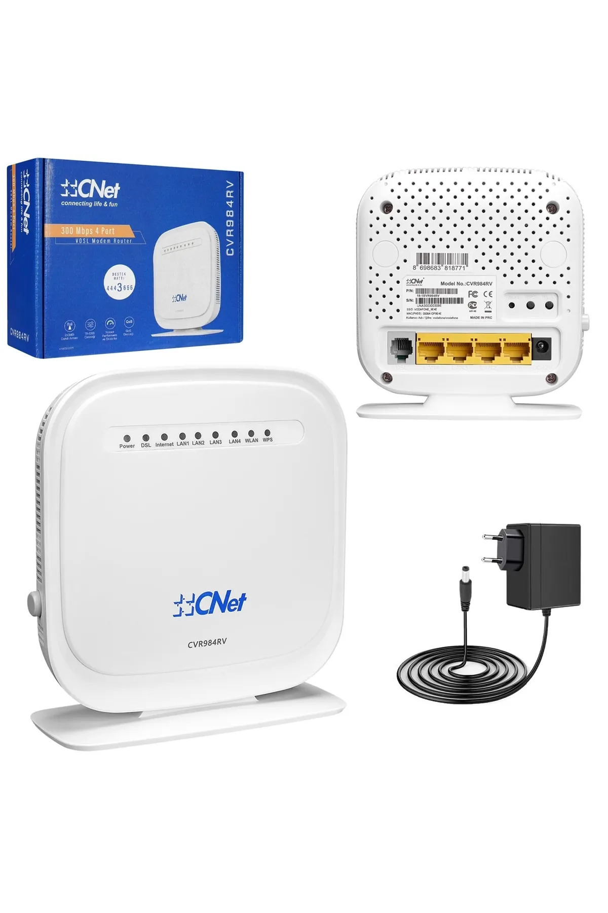 Next Cnet CVR984RV Adsl2 - Vdsl2 300MBPS 4 Port Modem Router wdsl modem+DSMART AKILLI KUMANDA ...