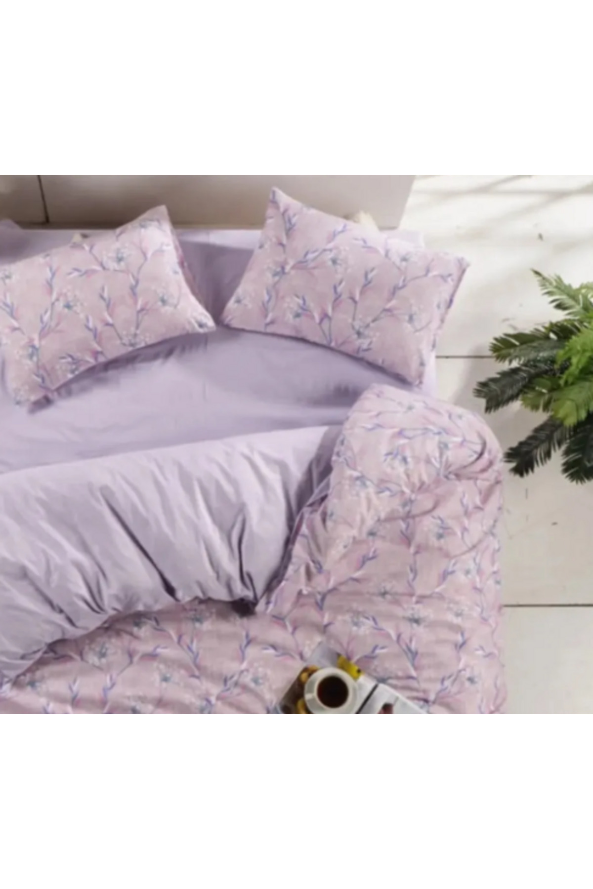 Sares Home Çiçekli Lavanta Desen Tek Kişilik Nevresim Takımı Iki Yönlü ...