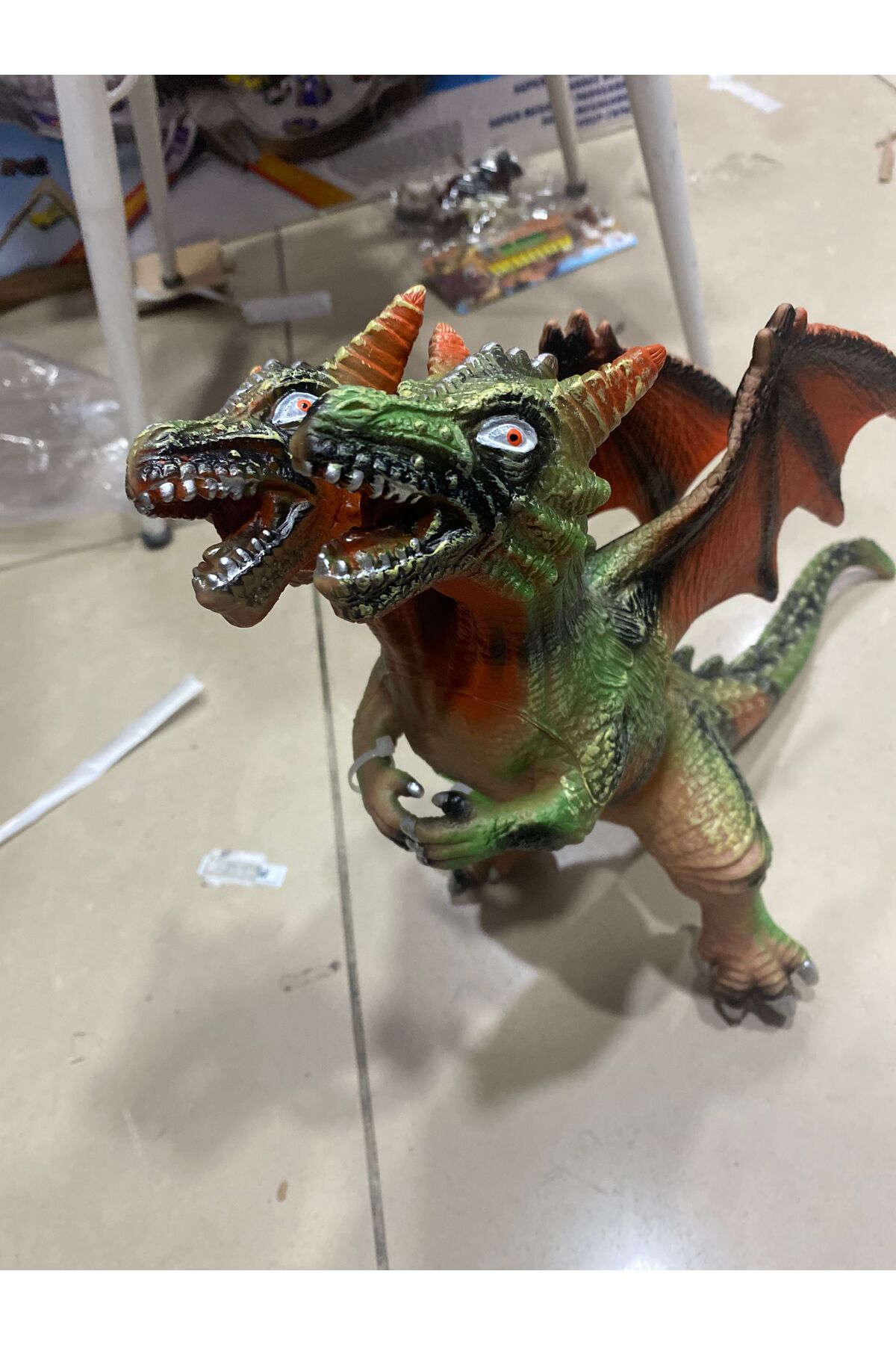 liss çarşı Çift Başlı Ejderha Sesli Soft Dinazor Gerçekçi Görünüm ...