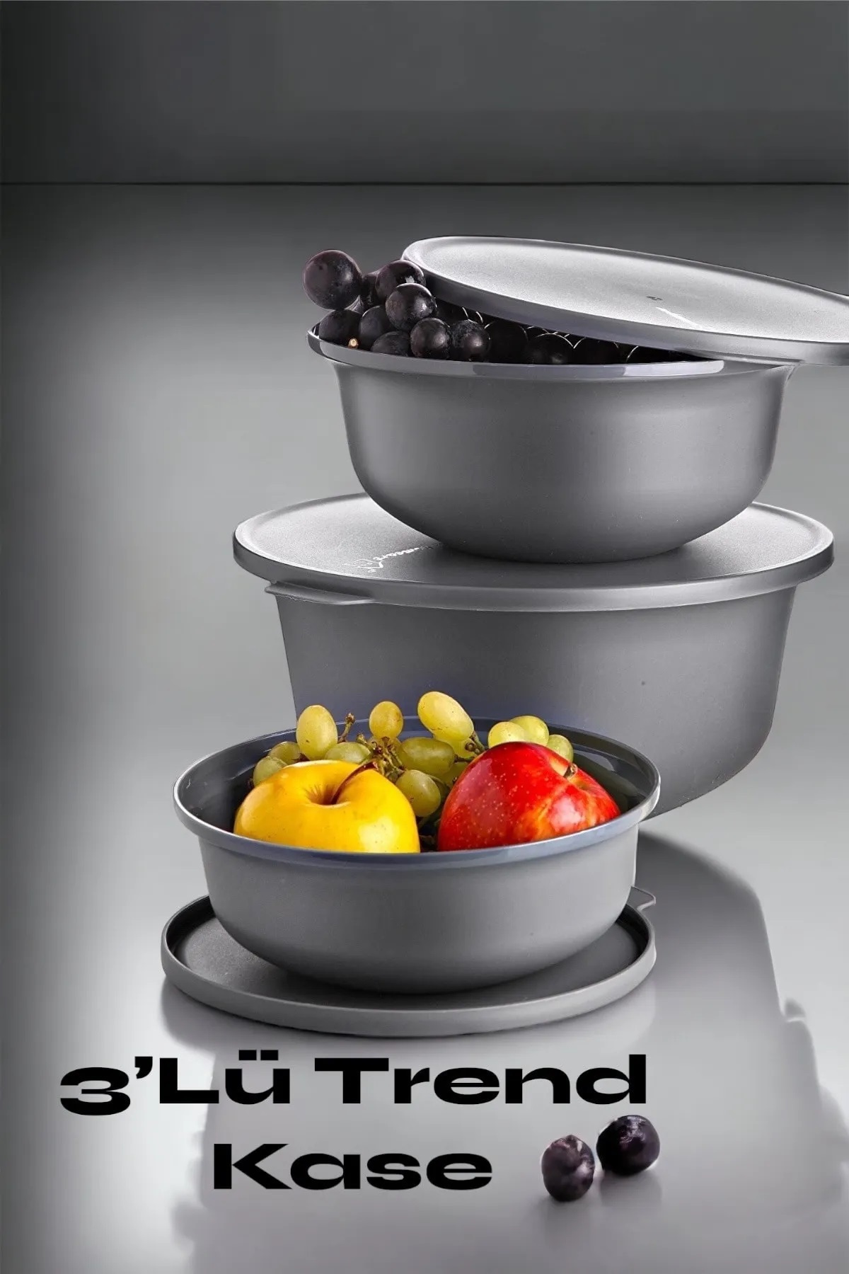 Şahane Pazar 3 Boy Saklama Kabı Seti - Çırpma Kabı (4 Lt + 2 Lt + 1 Lt ...