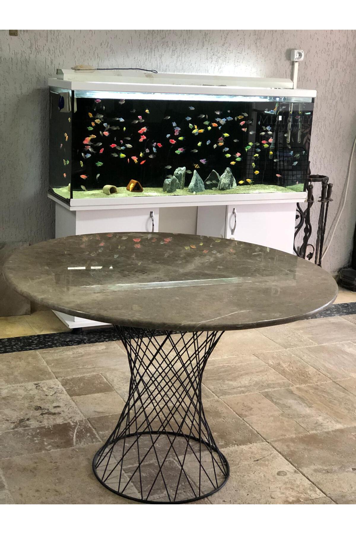 Yıldırım Olive Maron Yuvarlak Mermer Masa ,Balkon Mutfak Masası ...