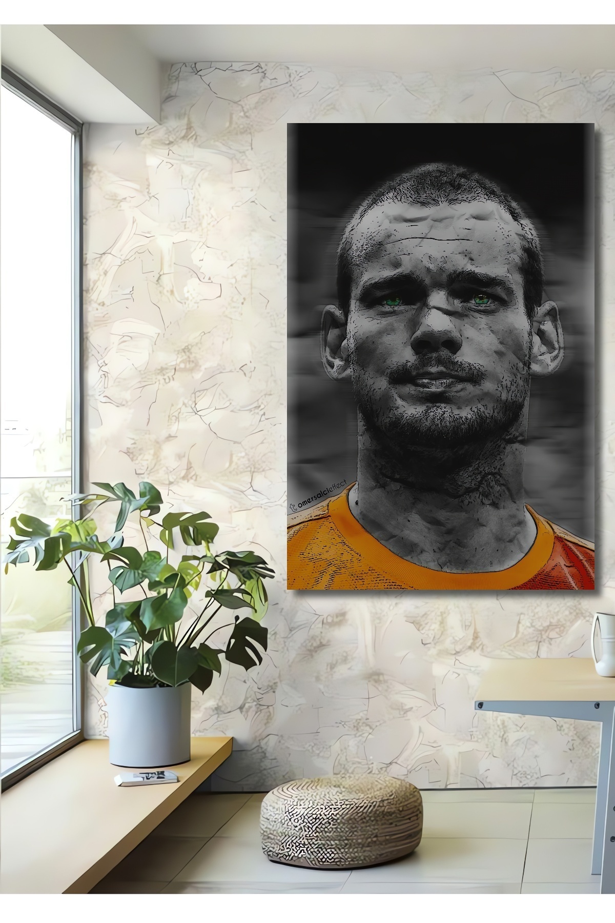 Teona Ahşap Ahşap Sarı Kırmızı Snejder Kare Şeklinde Dekorasyon Tablosu ...