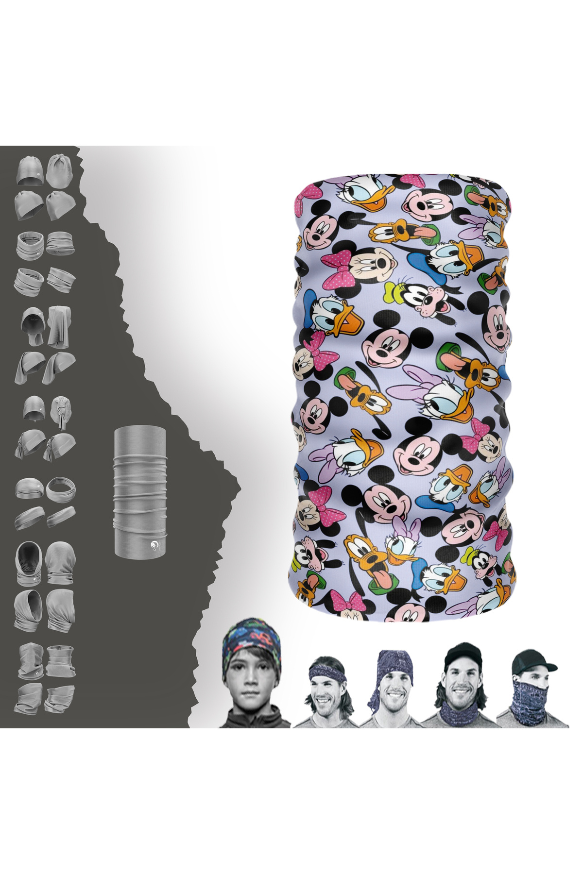e-Taktik Mickey Mouse Desenli Dikişsiz Tüp Boyunluk Bandana Buff Baf ...