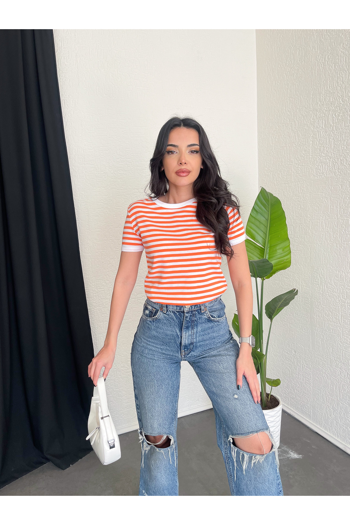 Curve Studio ÇİZGİLİ LİKRALI BASIC TİŞÖRT Fiyatı, Yorumları - Trendyol