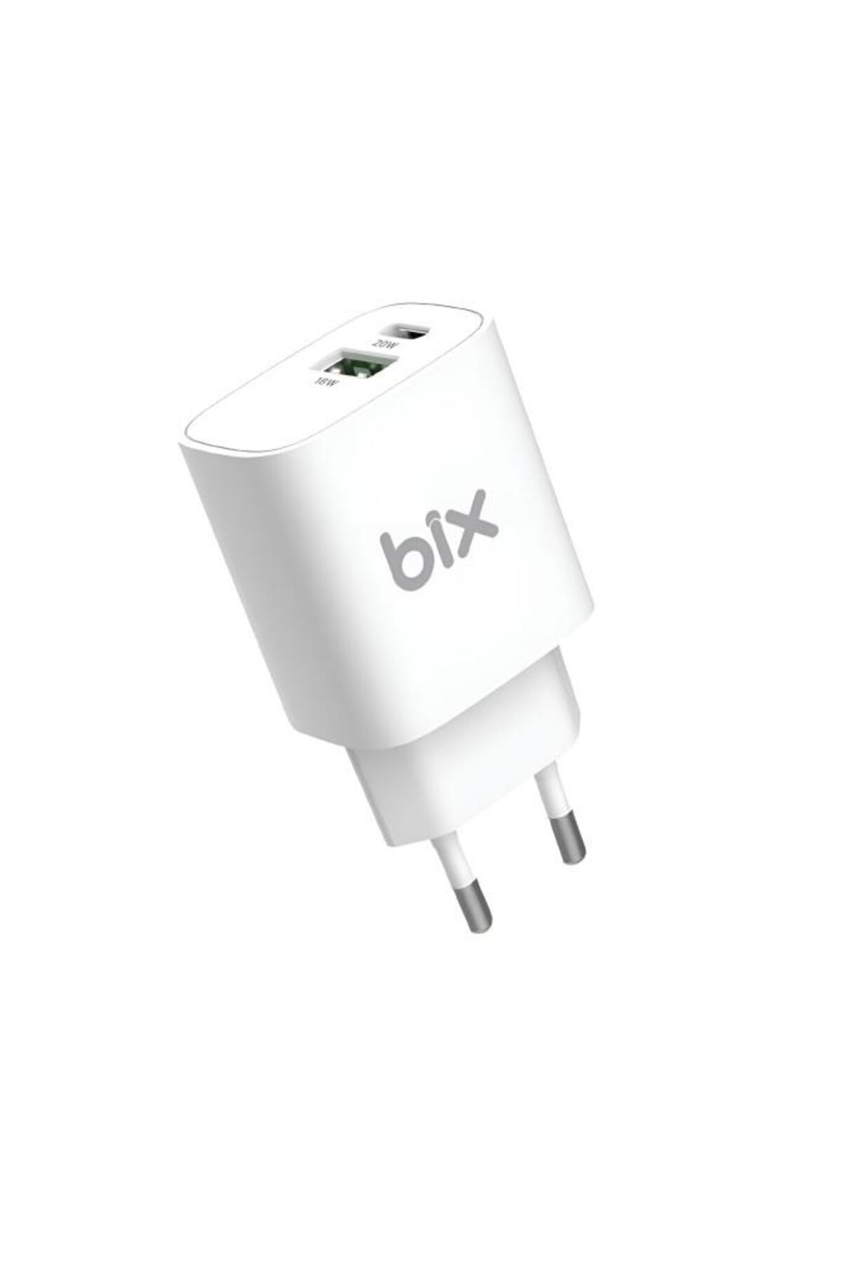 Bix 20w Type-c Pd Ve 18w Usb Qc 3.0 Çift Portlu Hızlı Şarj Cihazı Beyaz ...