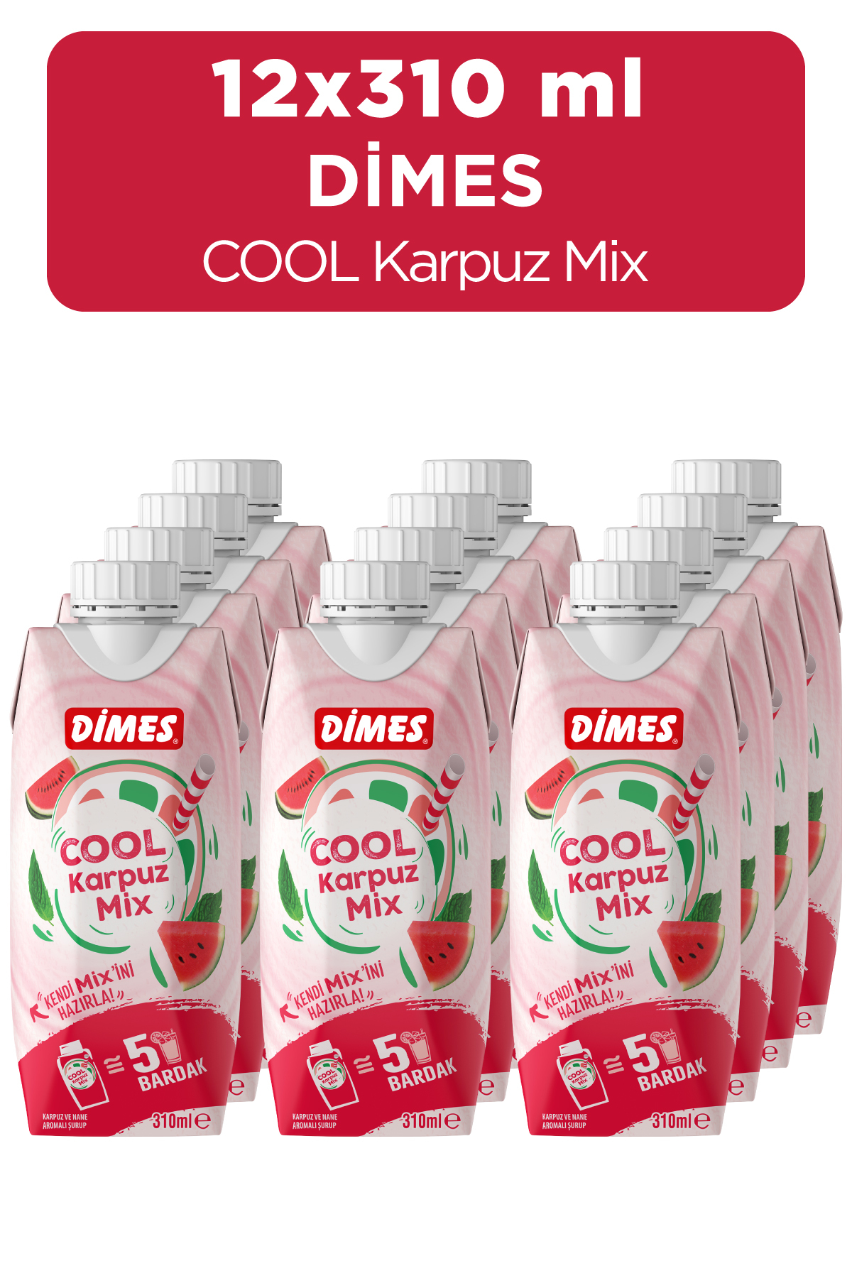 Dimes Cool Karpuz Mix 310ML 12 Adet - Fiyatı, Yorumları