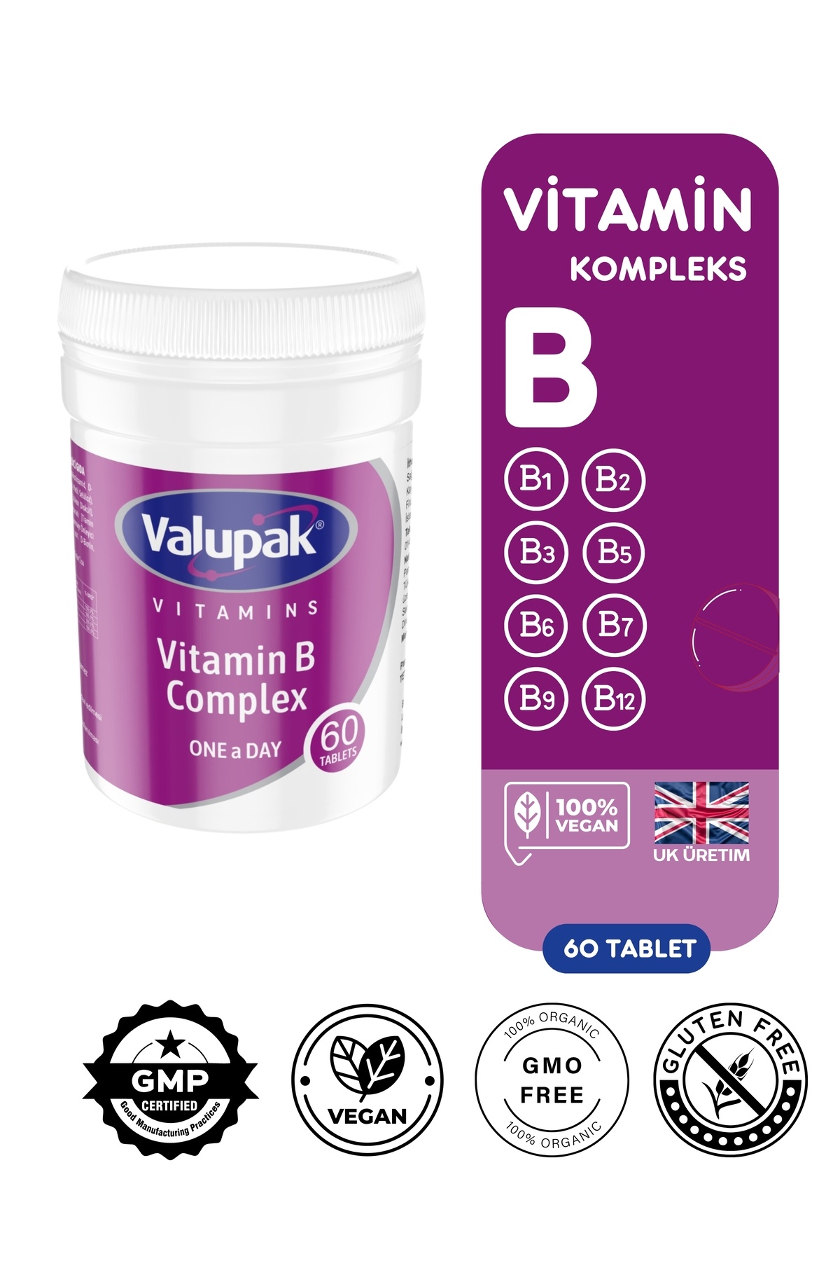 VALUPAK Vitamin B kompleks 60 Tablet Fiyatı, Yorumları - Trendyol