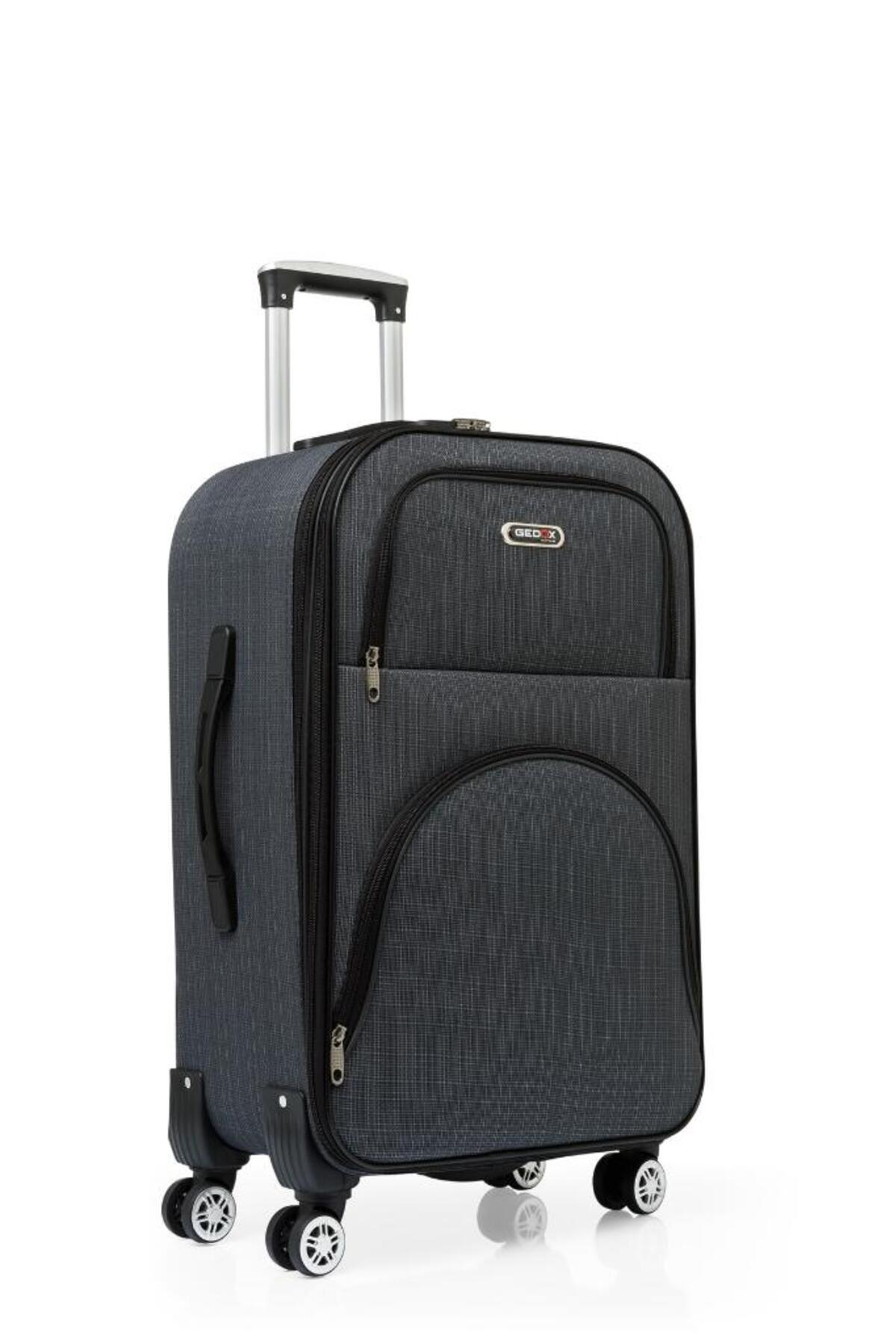 Gedox Havlu Kumaş Geniş Kasa Koyu Gri Orta Boy Valiz 4 Teker 1000.02-O ...