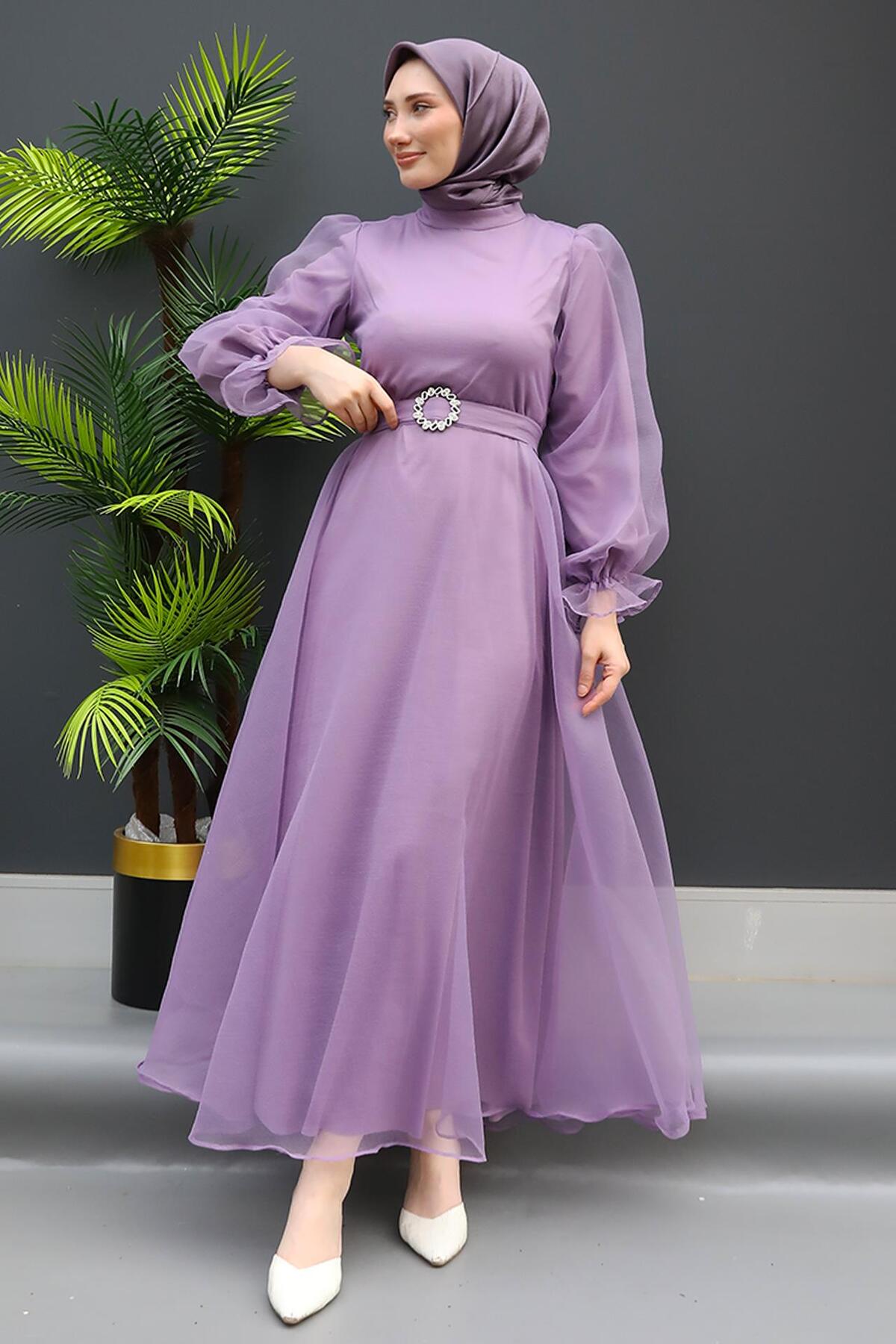 giz astore Elfida Tesettür Elbise LilaFiyatı, Yorumları - Trendyol