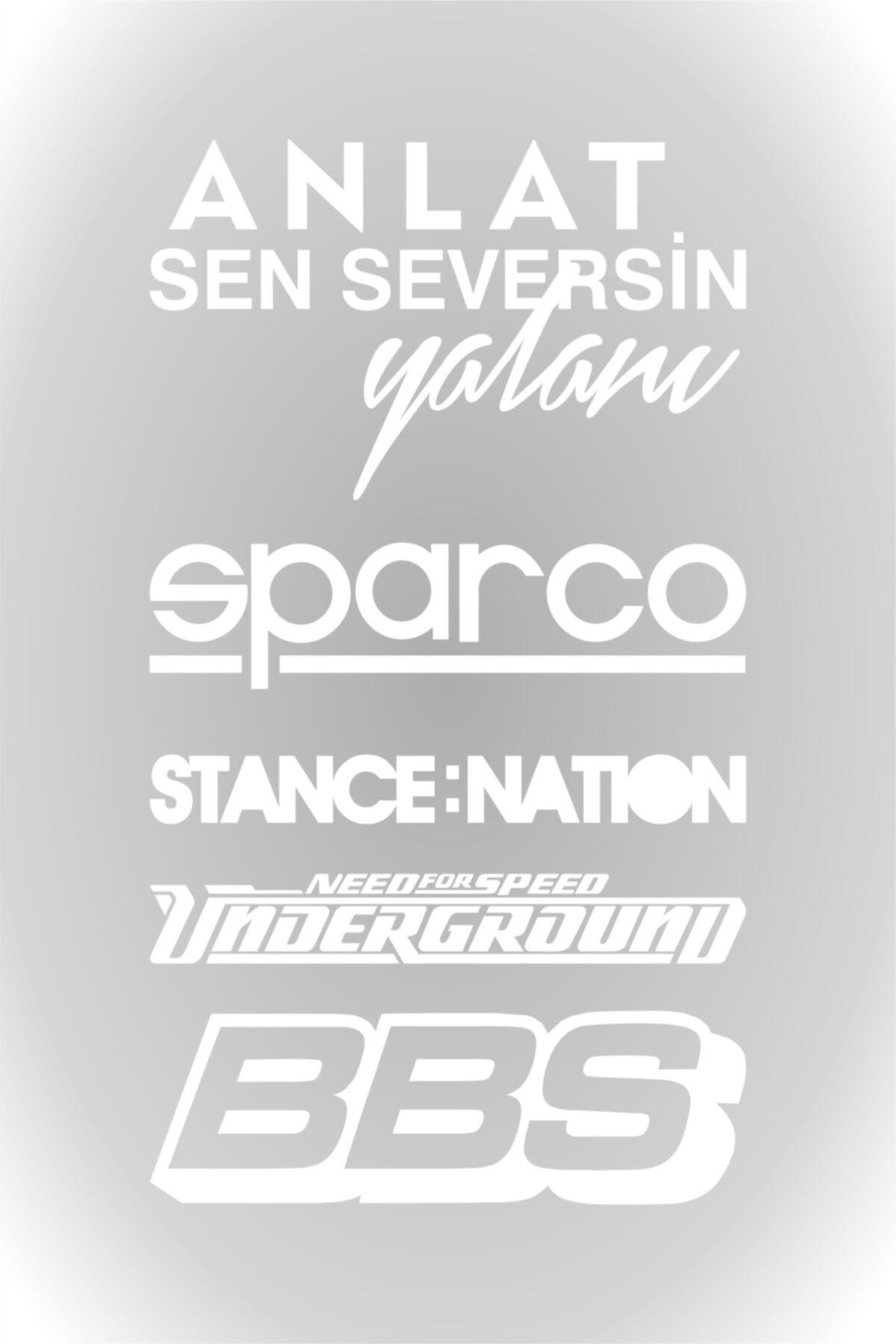 HMNL Arka Cam Sticker Set Oto Sticker Araba Sticker Model 2 Beyaz 20 X ...