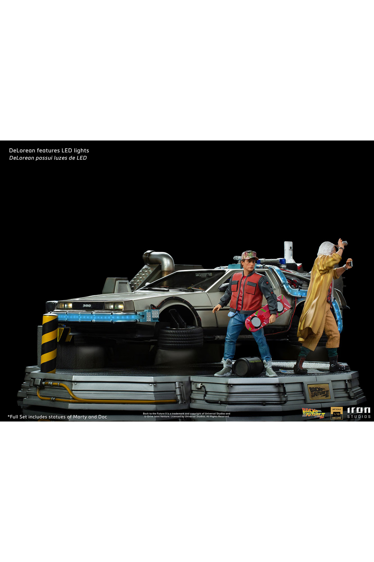 Iron Studios Statue Delorean Full Set Deluxe Back To The Future II Art ...