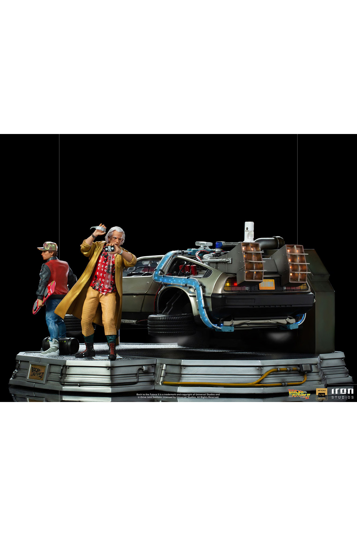 Iron Studios Statue Delorean Full Set Deluxe Back To The Future II Art ...