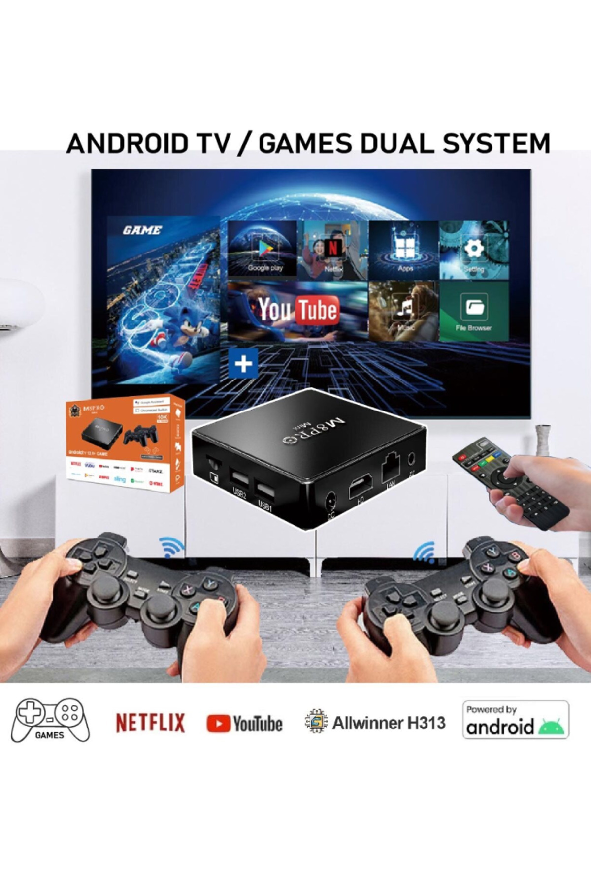 DAAS Android Tv Box 2.4g 10k Ultra HD 64 GB TV BOX Hafıza 10000 Retro ...