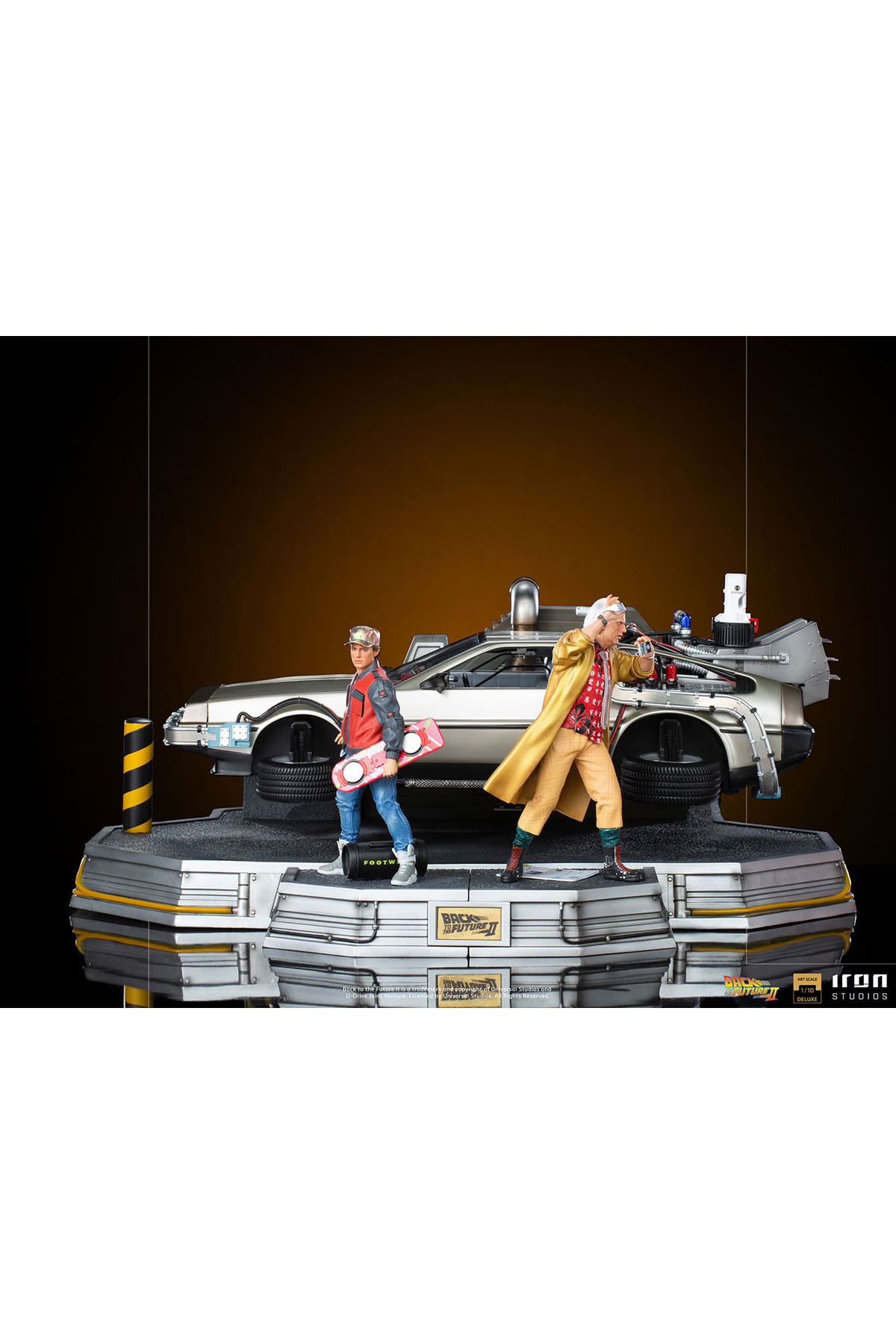 Iron Studios Statue Delorean Full Set Deluxe Back To The Future II Art ...