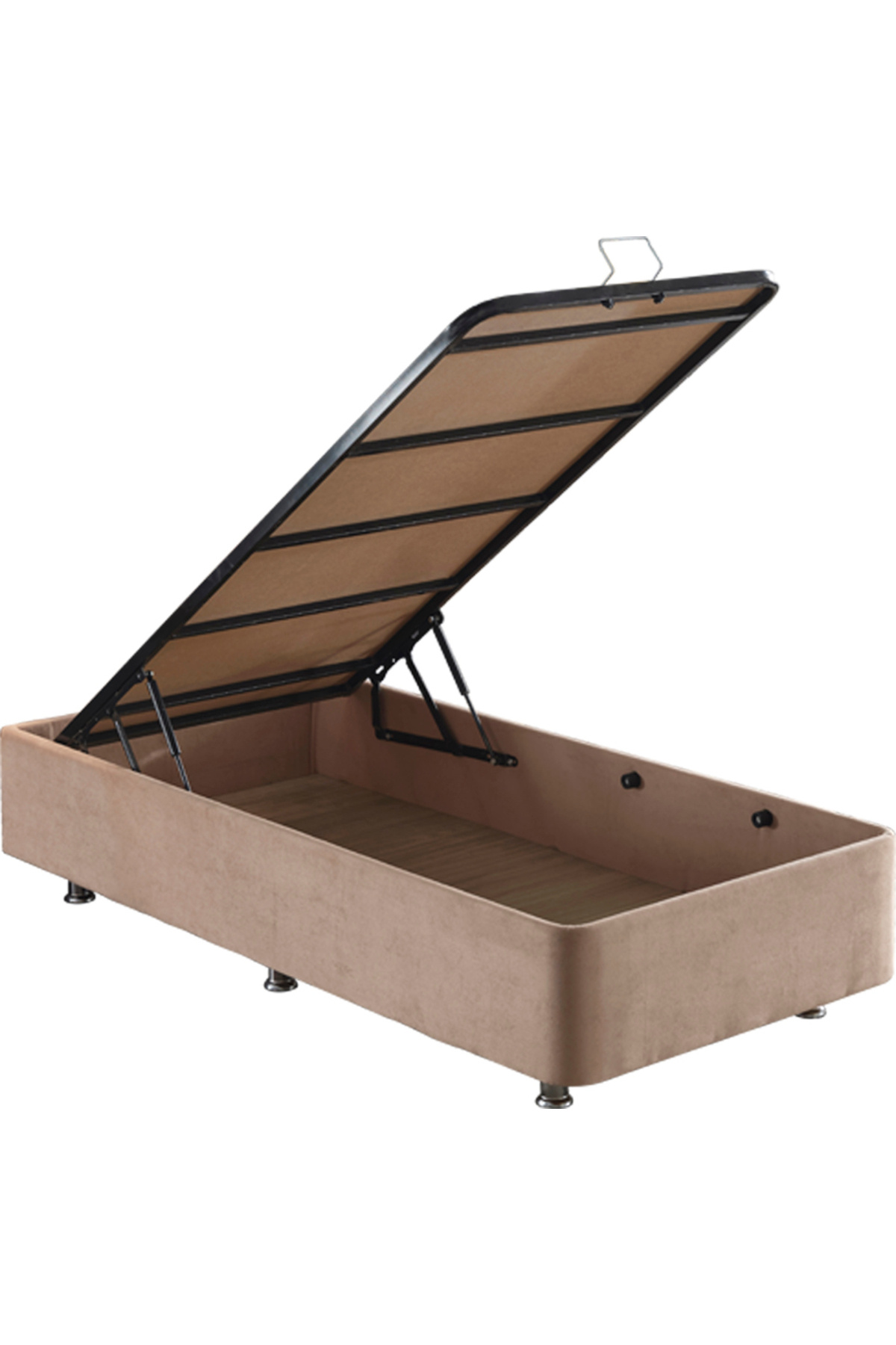 Niron Yatak Niron Ela Tek Kişilik Sütlü Kahve Baza - 6 Ayaklı Sağlam ...