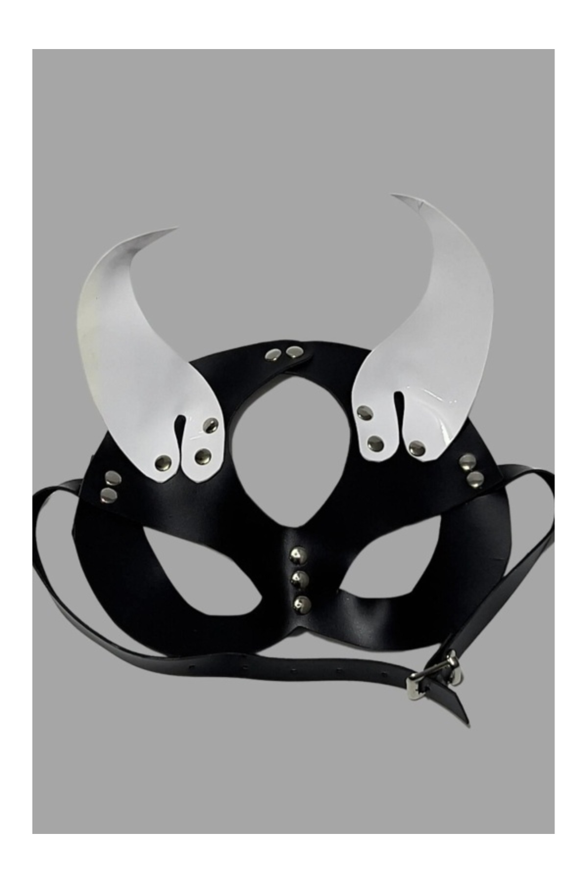 kapsulavm Siyah/Beyaz Şeytan Kulak Deri Sexi Maske 800484 Fiyatı ...