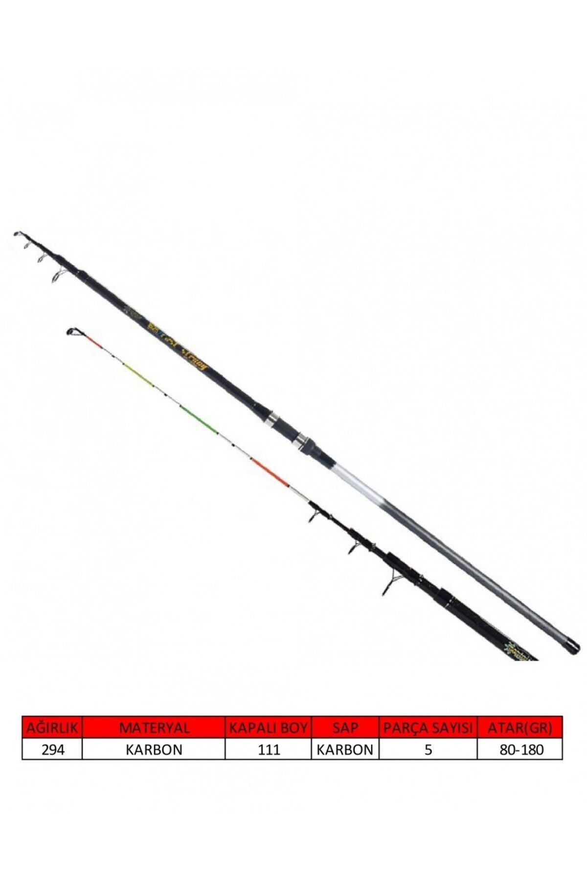 Kaptan Captain 1525 Cast Strong Tele Surf Kamış 80-180gr Atar 425 cm ...