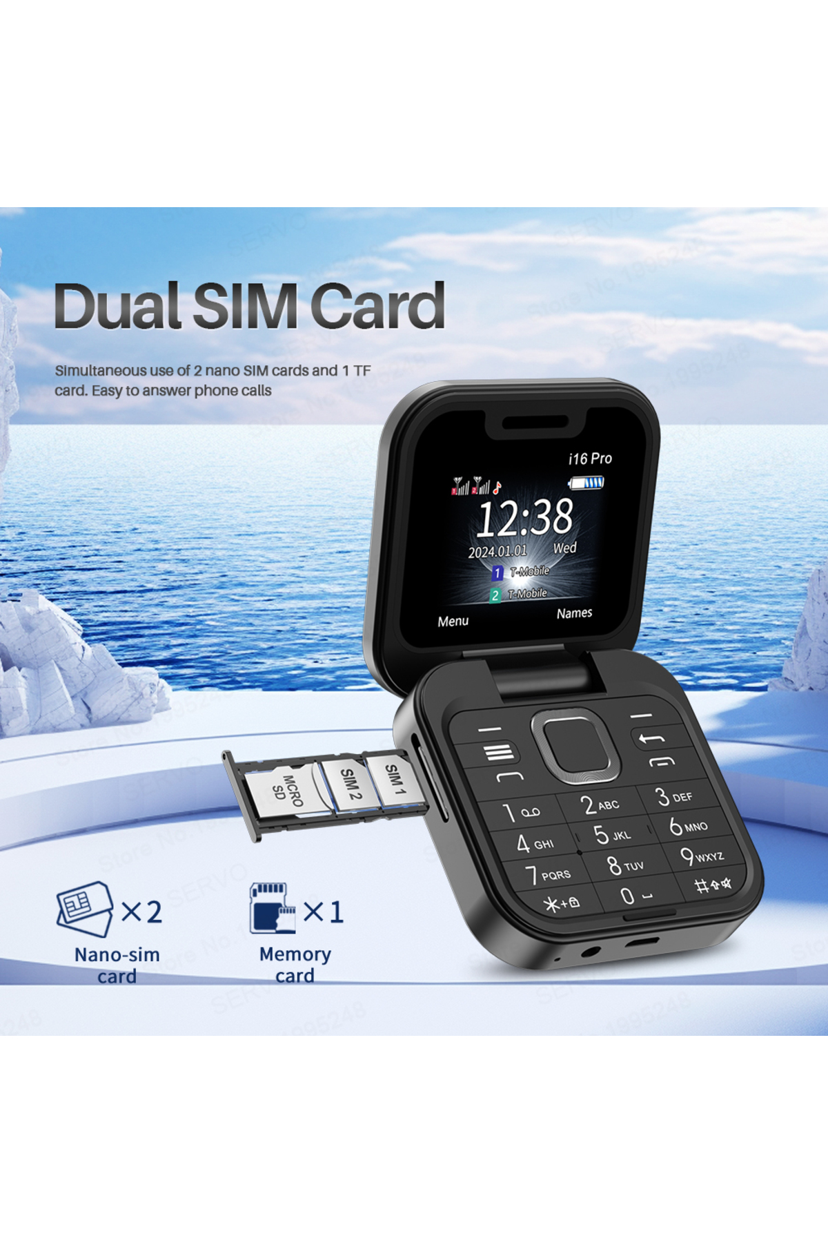 Choice SERVO 2024 Mini Flip Mobile Phone with FM Radio, Magic Voice ...