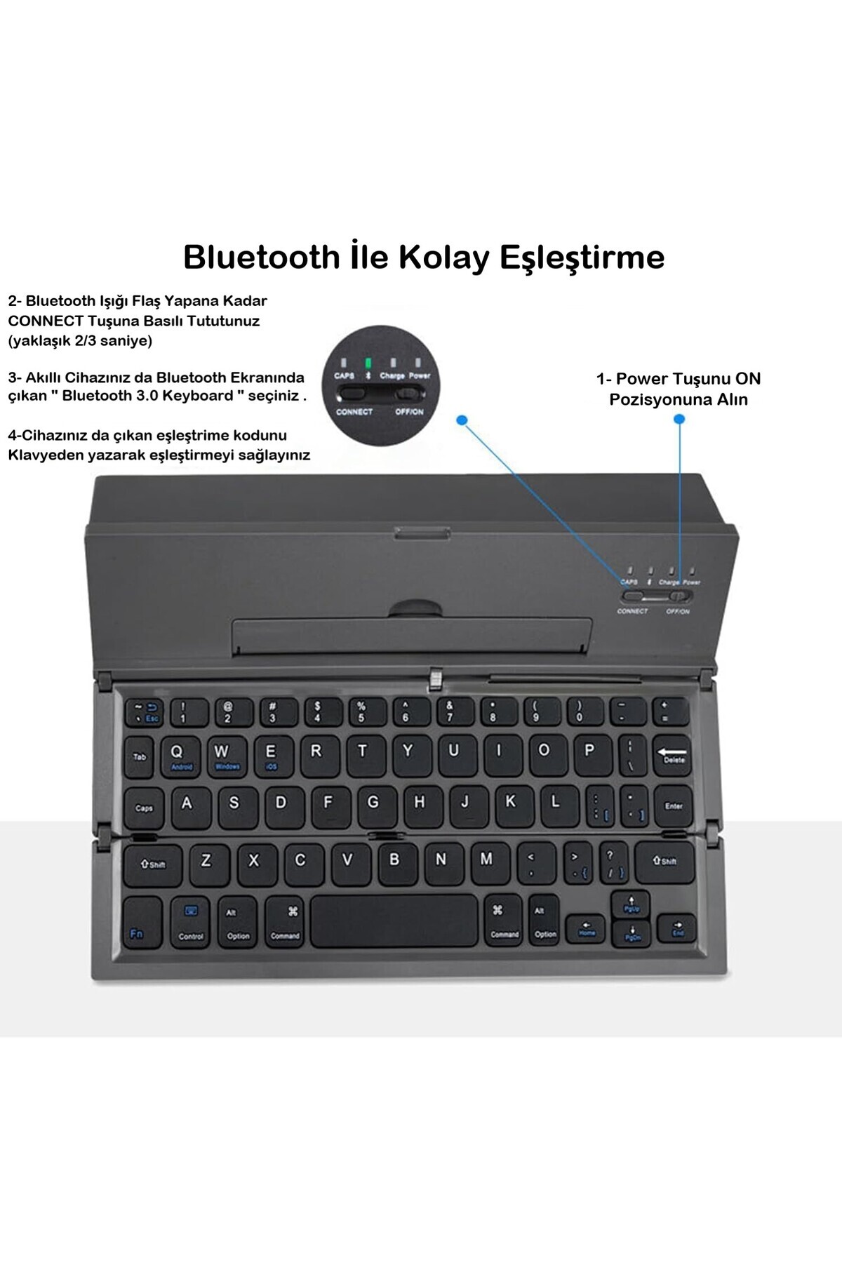 DUHALINE Yeni Nesil Bluetooth Tablet Klavyesi Kablosuz Mini Şarjlı ...