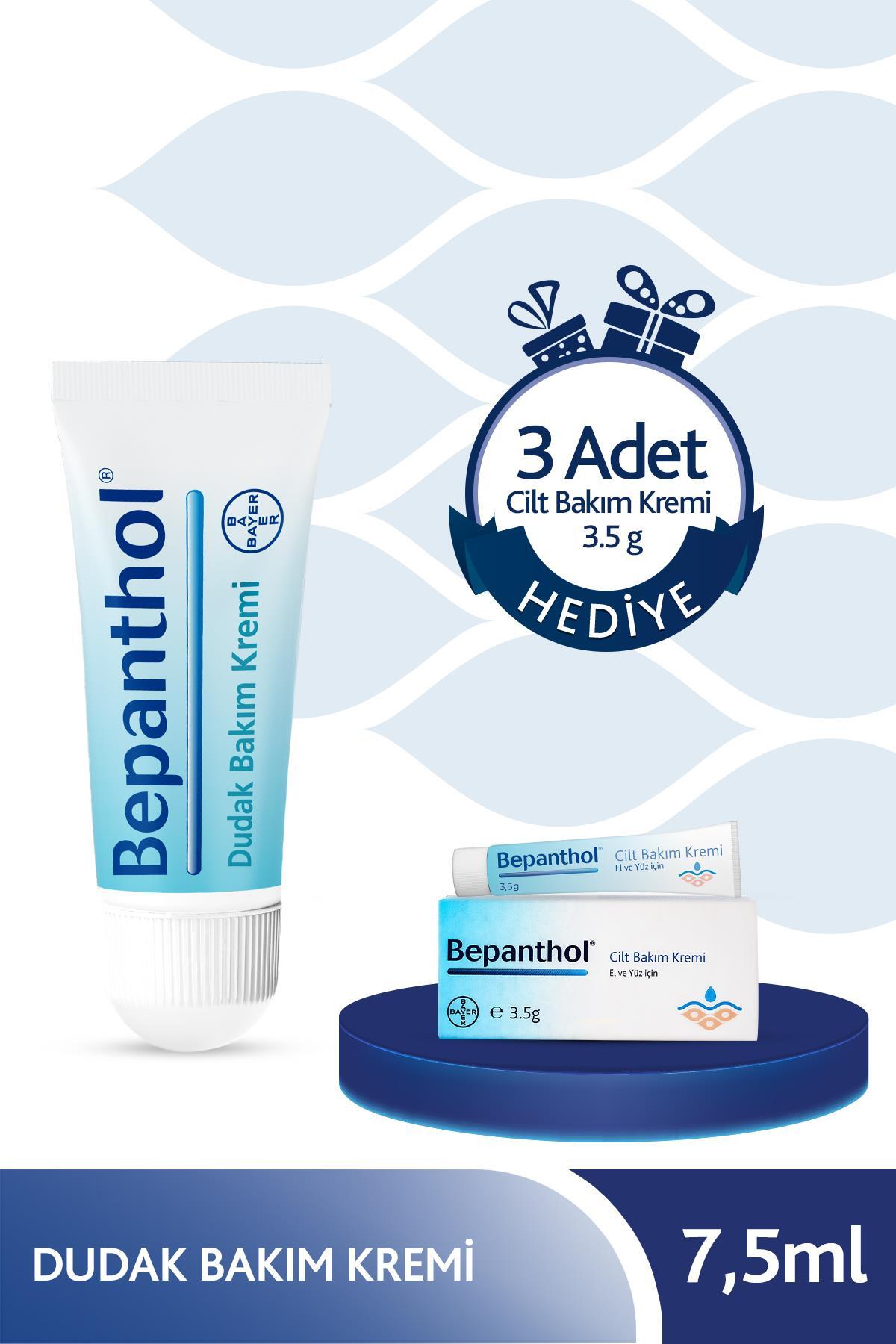 Bepanthol Dudak Bakım Kremi 7,5 Ml + 3 Adet Cilt Bakım Kremi 3.5 G ...